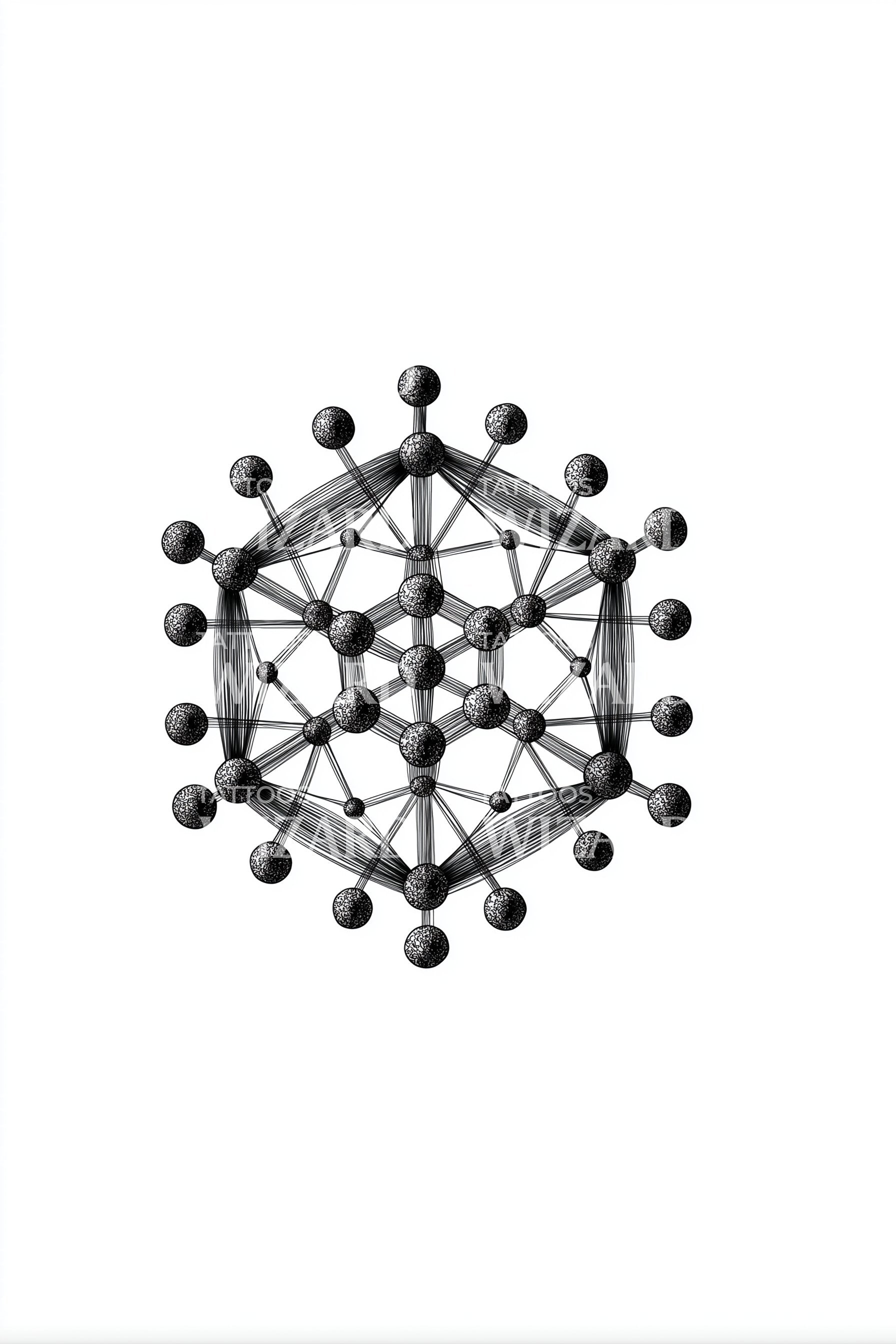 Geometric Molecule Grid Tattoo Design – Tattoos Wizard Designs