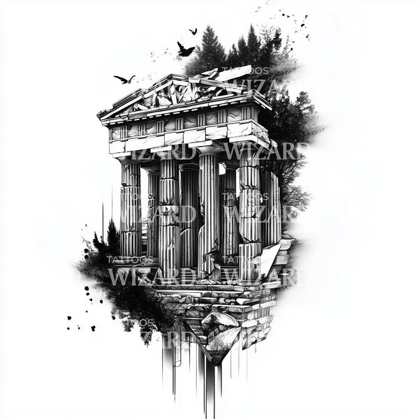 Greek Ruins Tattoo Design – Tattoos Wizard Designs