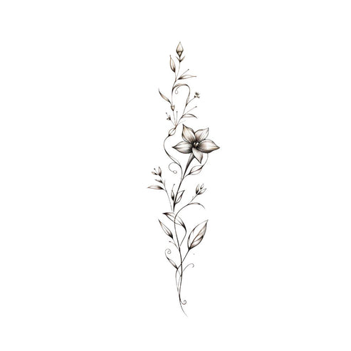 Fineline Flower Tattoo Design – Tattoos Wizard Designs