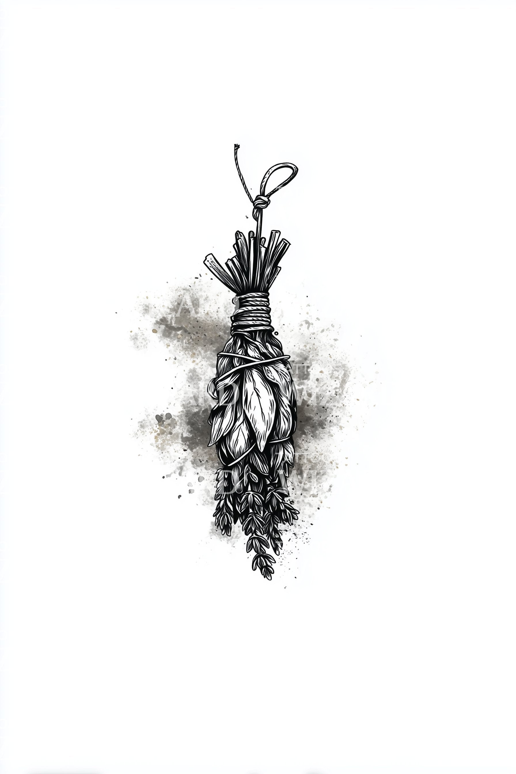 Hanging Herb Sprig Tattoo Design – Tattoos Wizard Designs
