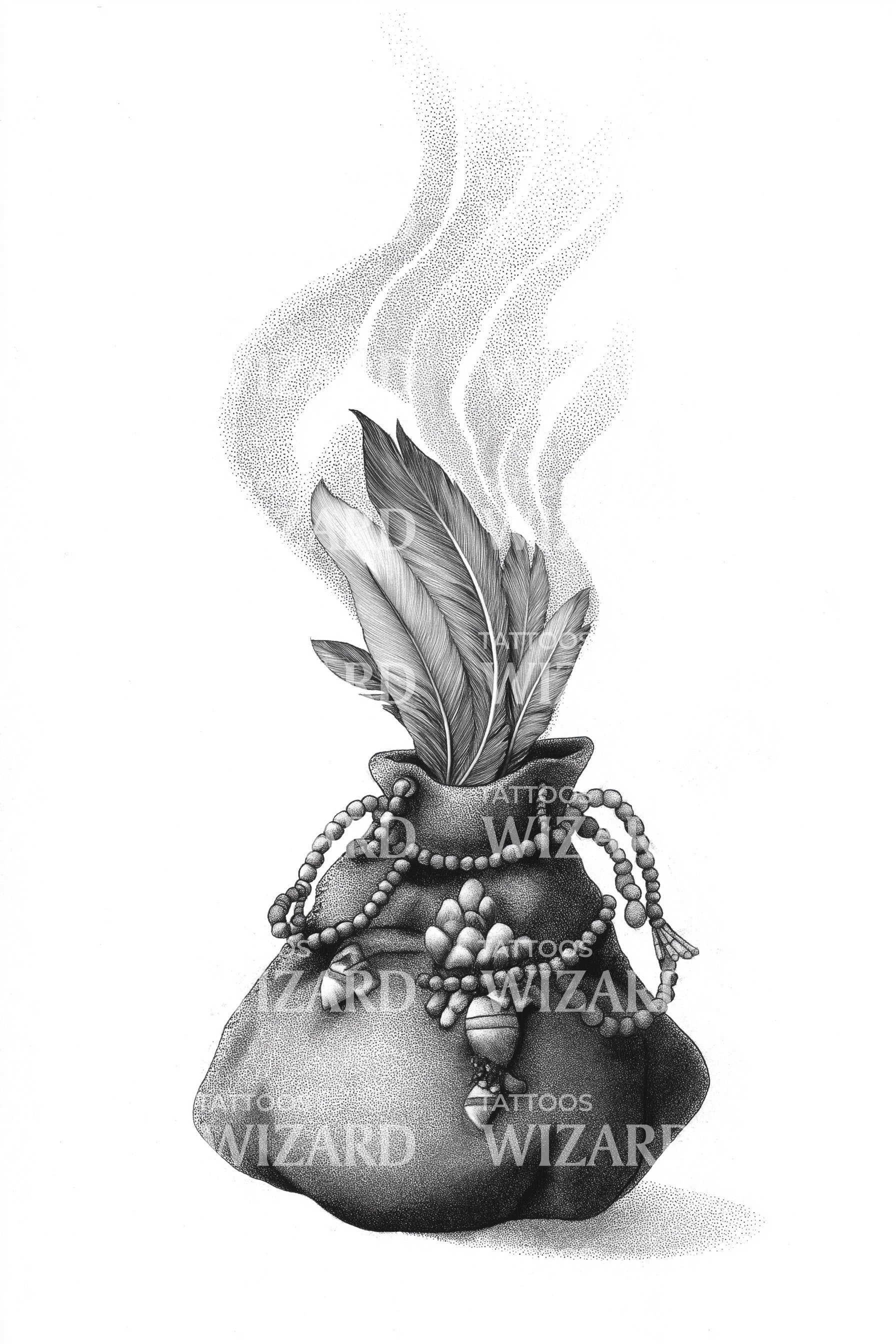 Herbal Pouch Incense Tattoo Design – Tattoos Wizard Designs