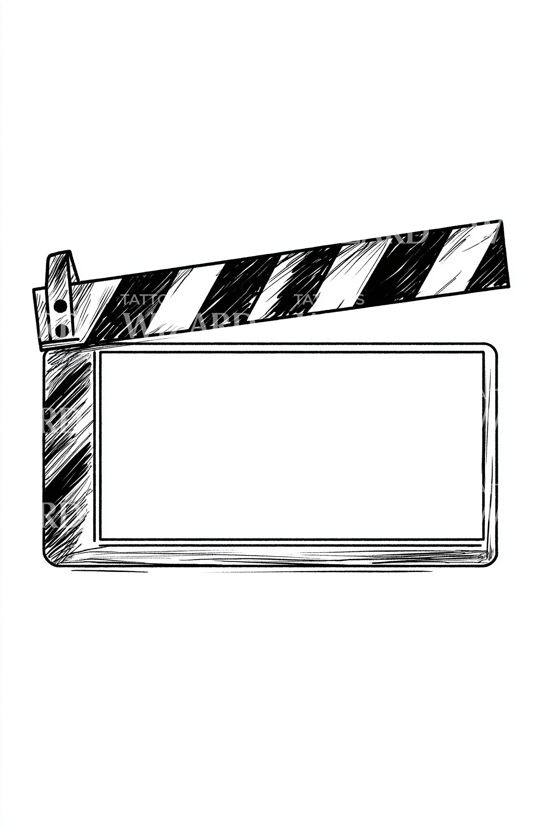 Isometric Cinema Clapper Tattoo Illustration – Tattoos Wizard Designs