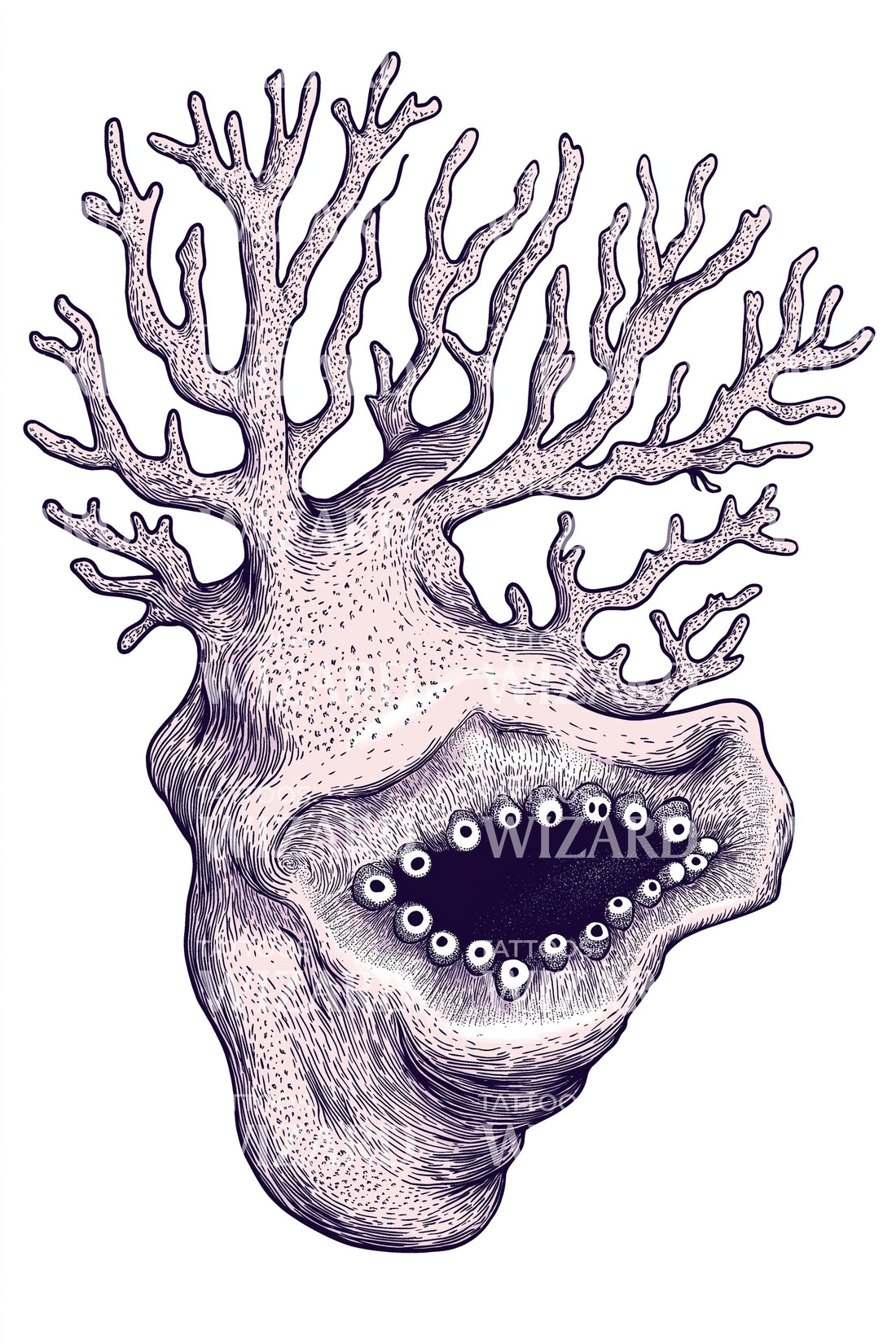 Lavender Sea Anemone Tattoo Design – Tattoos Wizard Designs