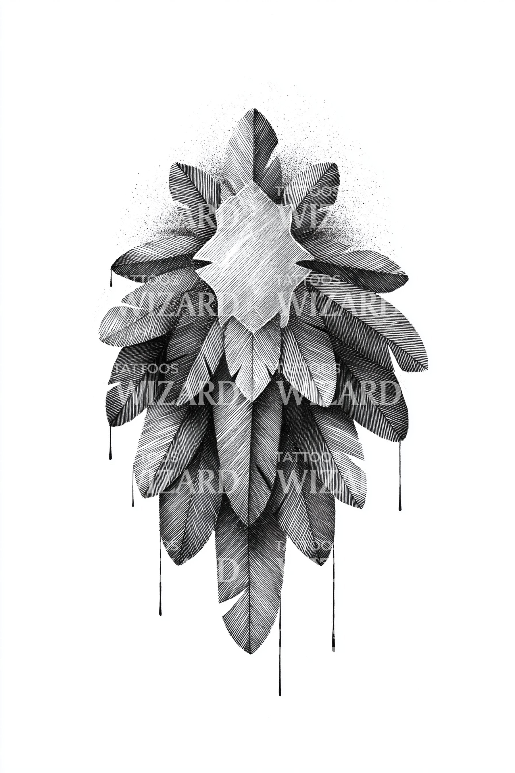 Layered Feather Crest Tattoo Design – Tattoos Wizard Designs