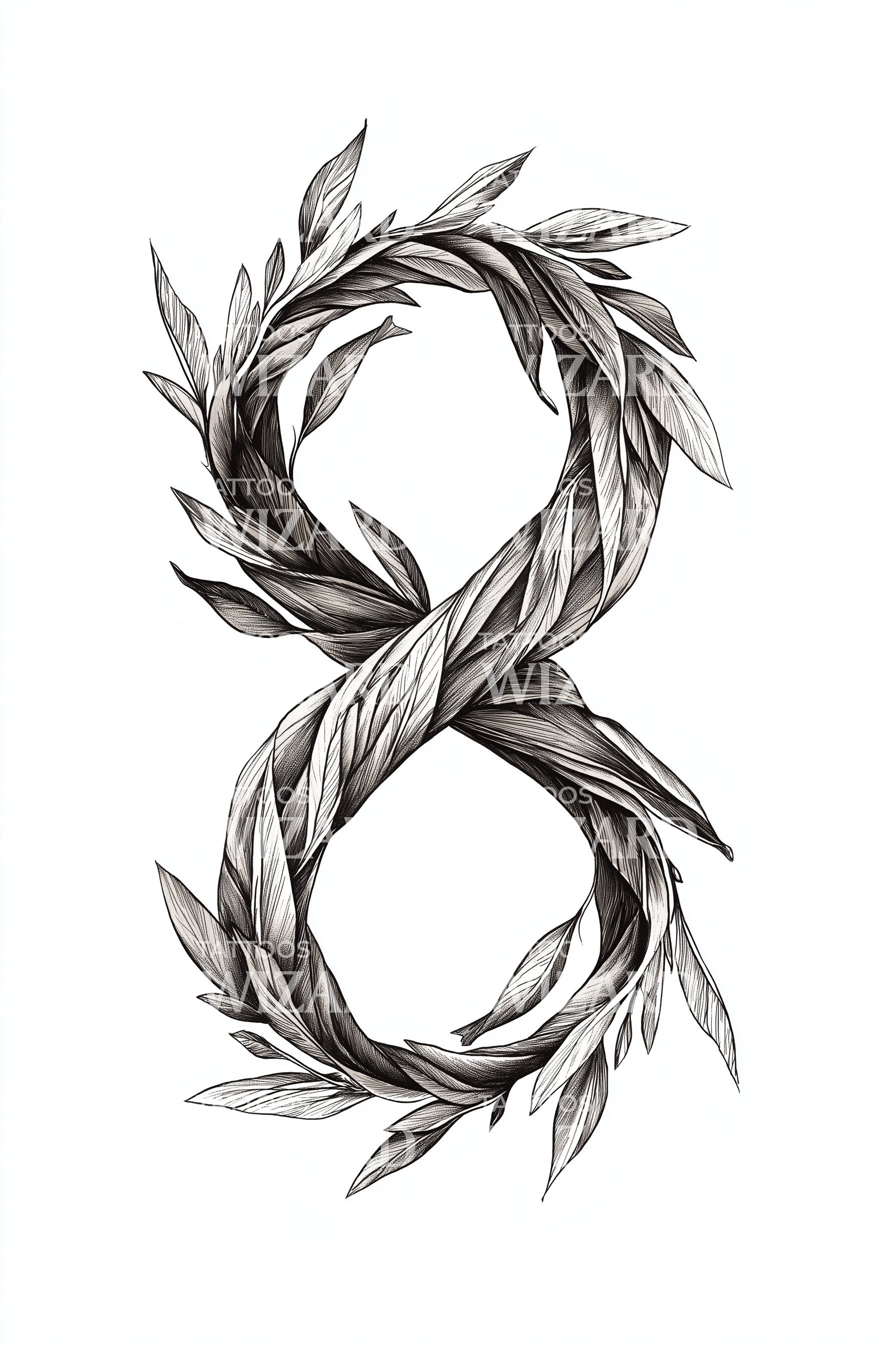 Leaf Braid Infinity Loop Tattoo Design – Tattoos Wizard Designs