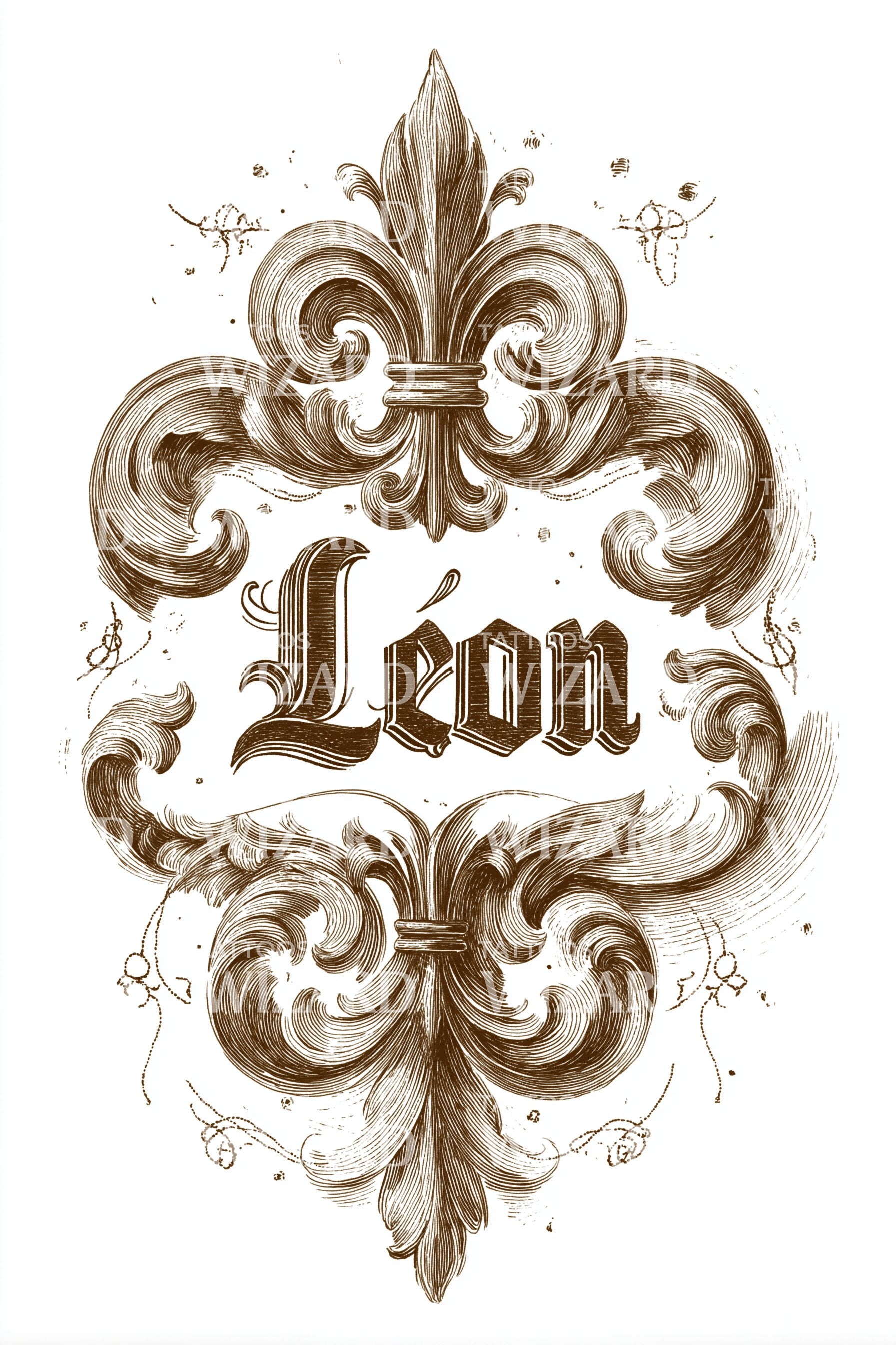 Leon Fleur de Lis Tattoo Design – Tattoos Wizard Designs