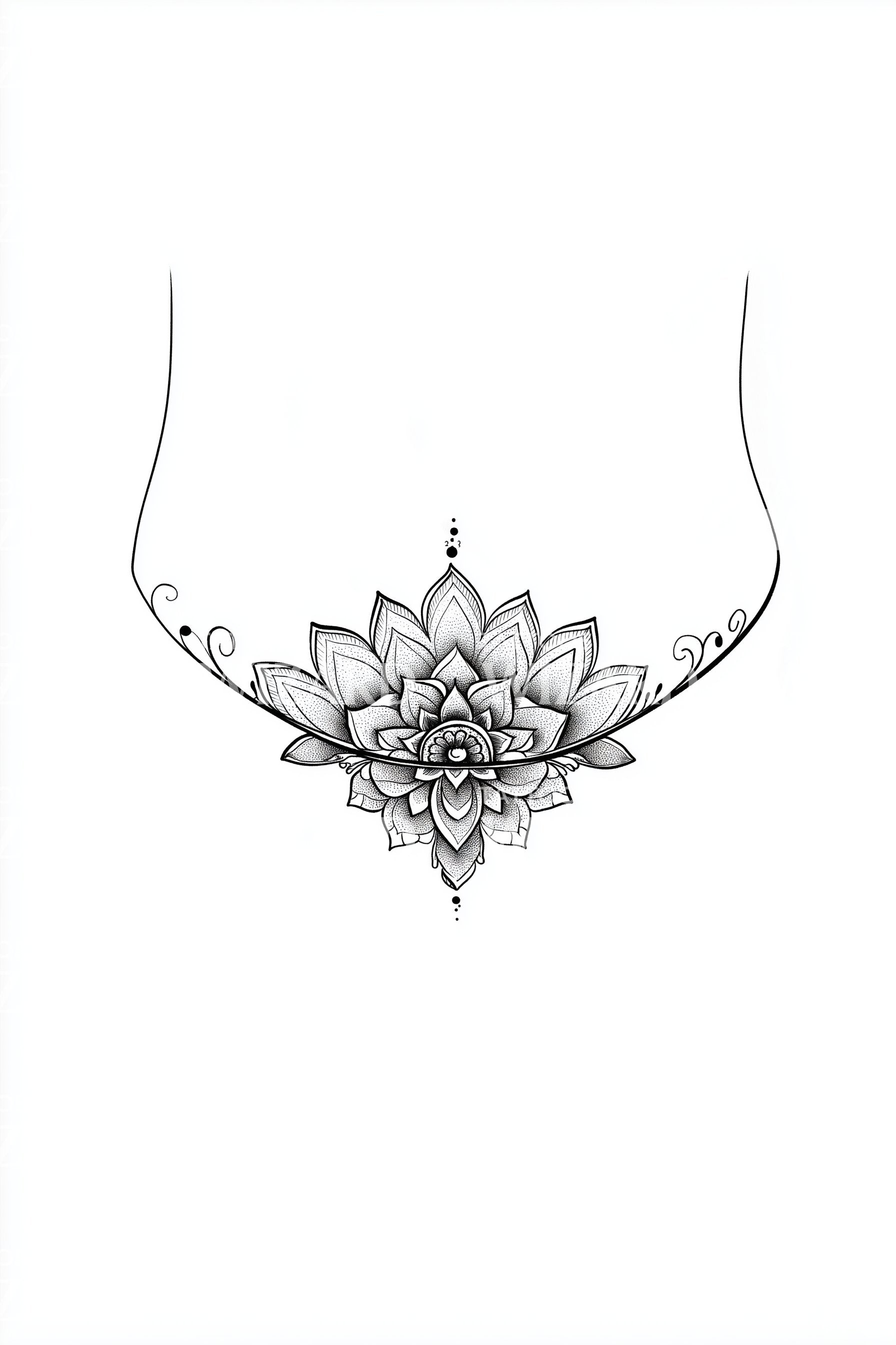 Lotus Collar Ornament Tattoo Idea – Tattoos Wizard Designs