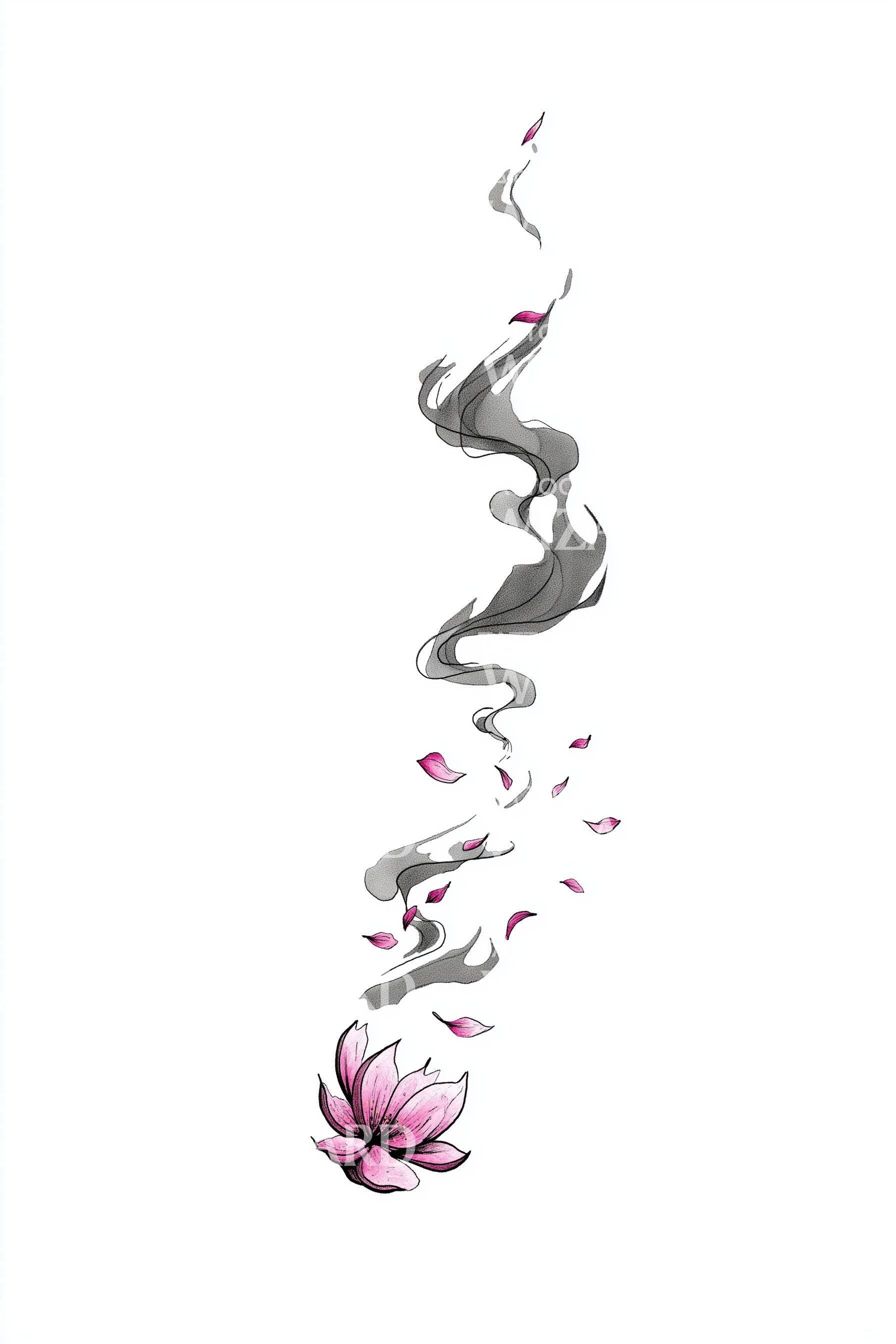 Lotus Smoke Ascension Tattoo Idea – Tattoos Wizard Designs