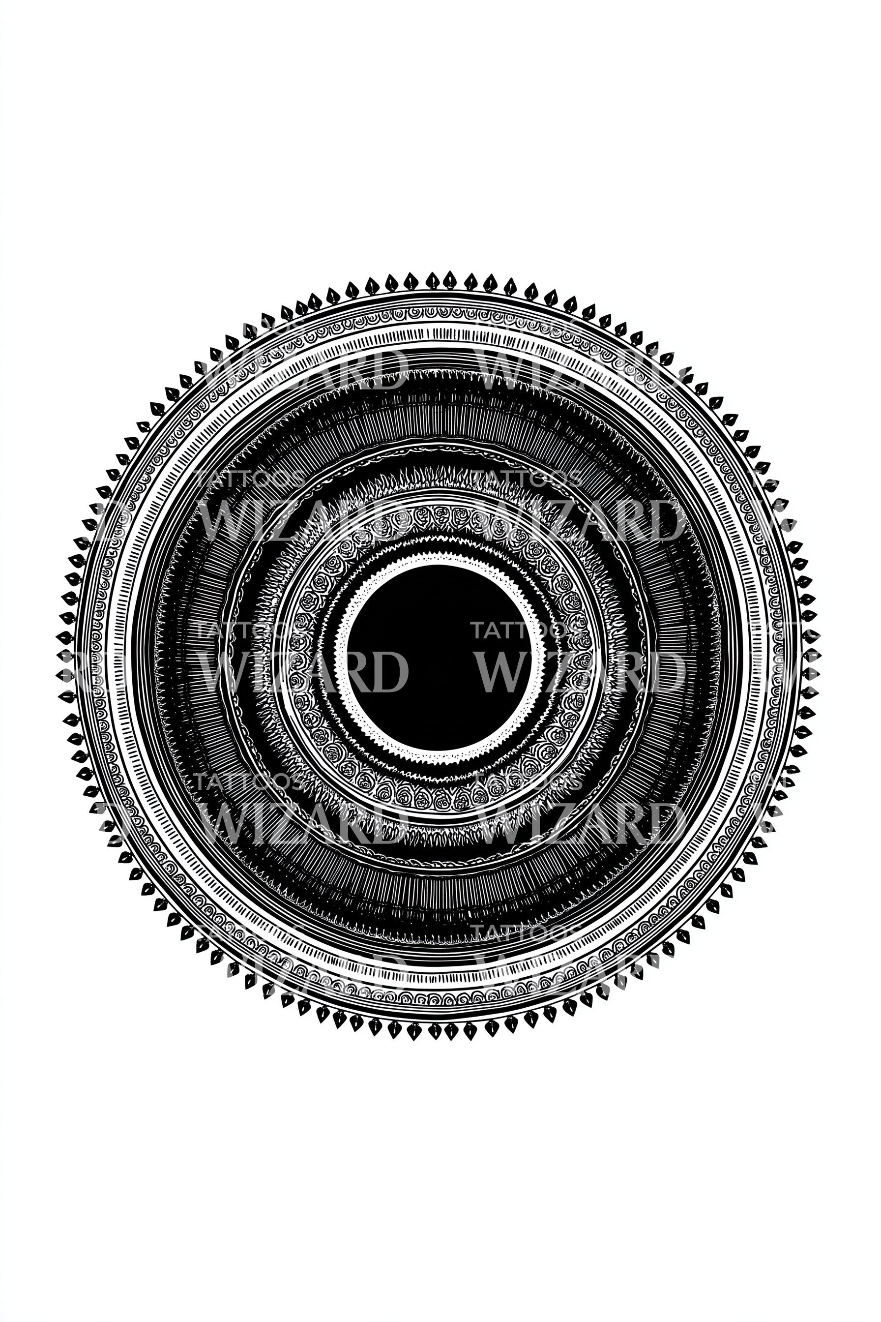 Mechanical Circle Mandala Tattoo Idea – Tattoos Wizard Designs