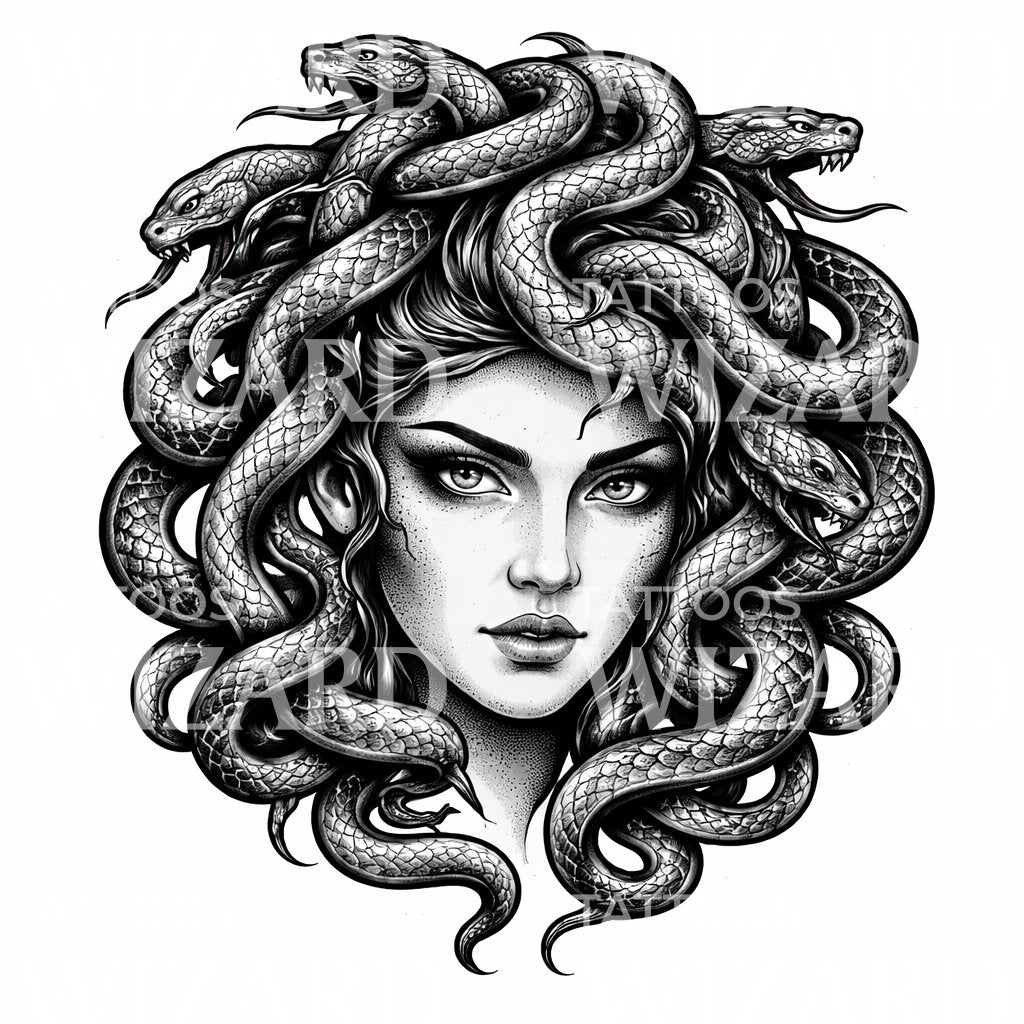 Medusa Head Tattoo Design – Tattoos Wizard Designs