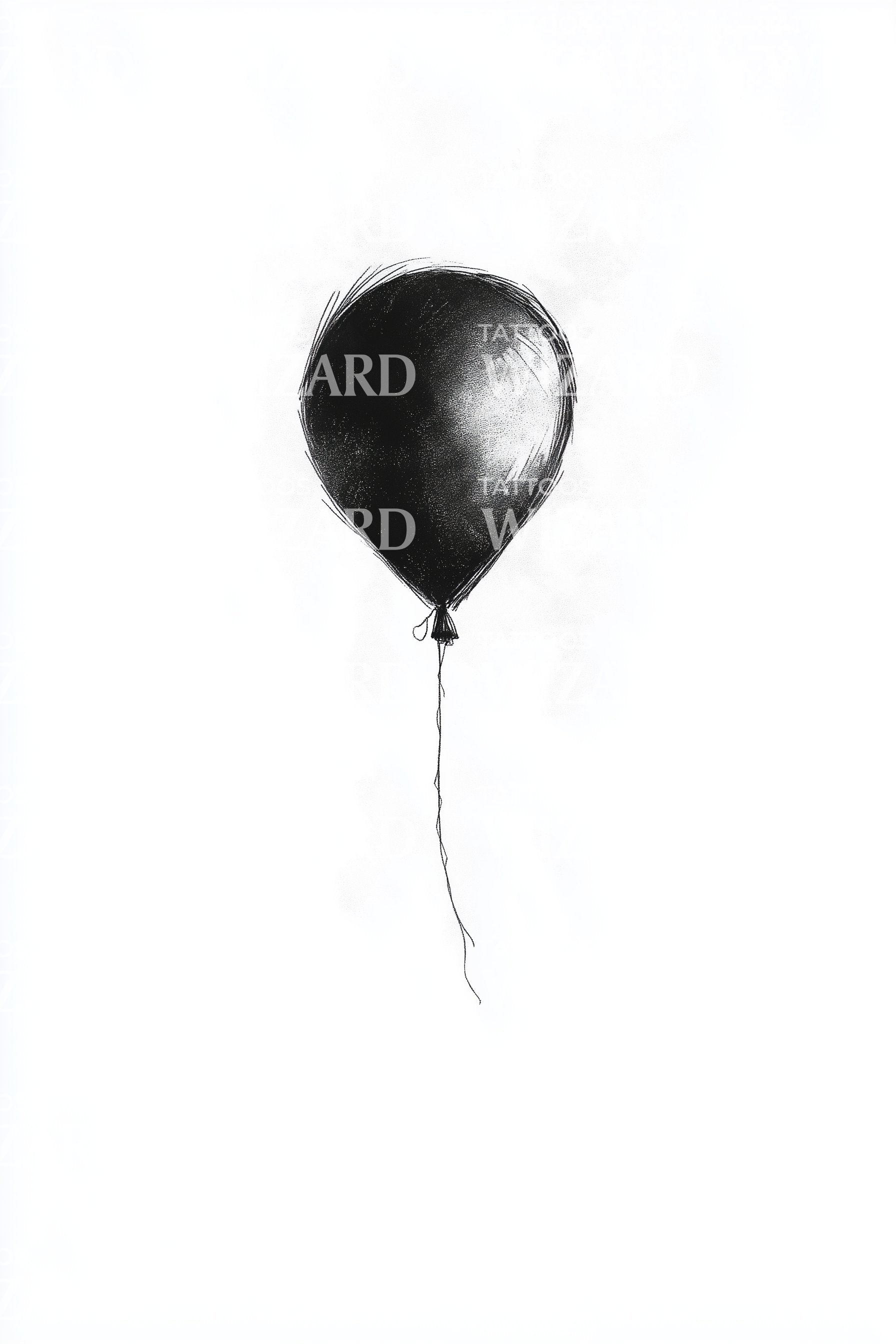 Minimal Floating Balloon Tattoo Design – Tattoos Wizard Designs