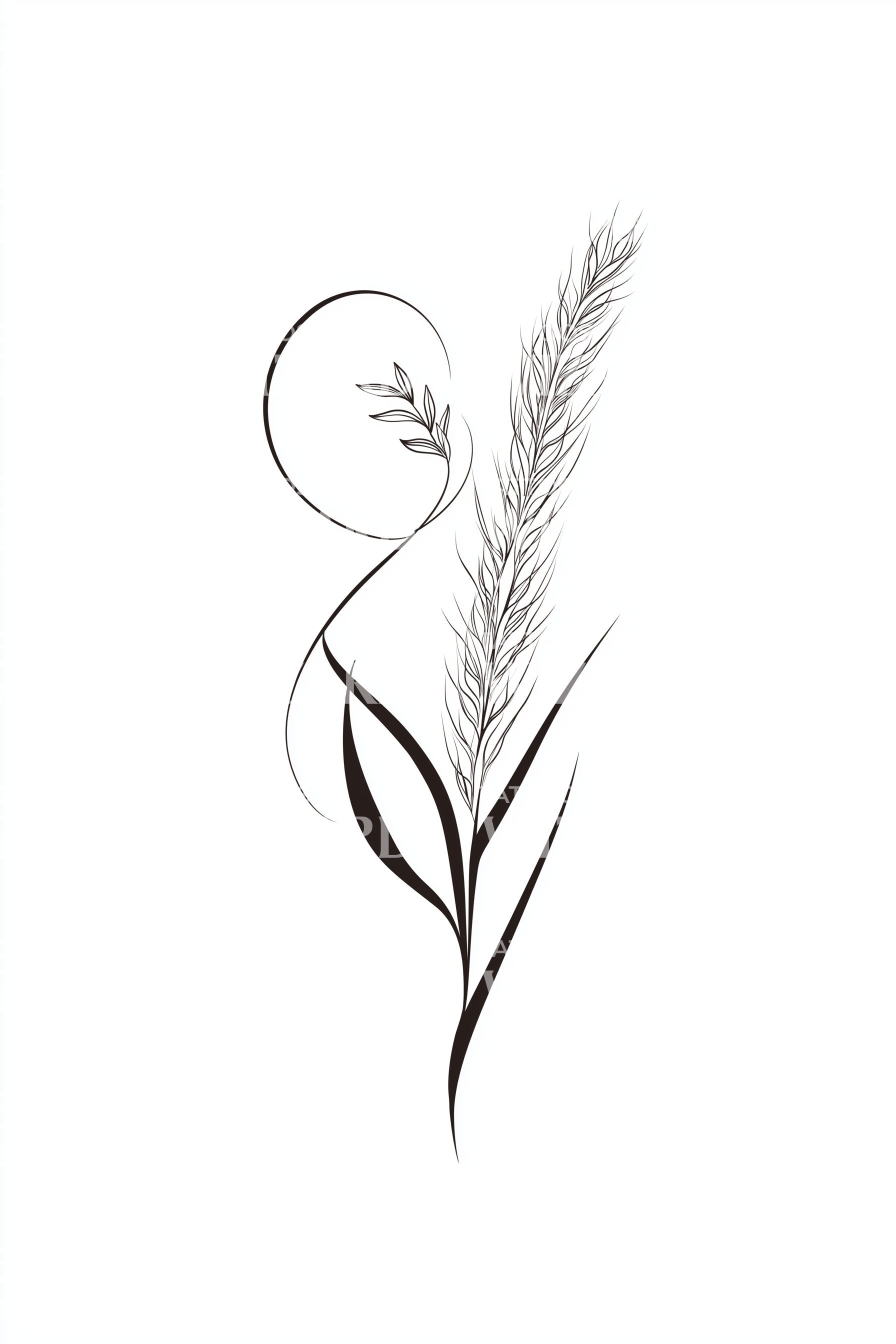 Minimal Reed Sun Tattoo Design – Tattoos Wizard Designs