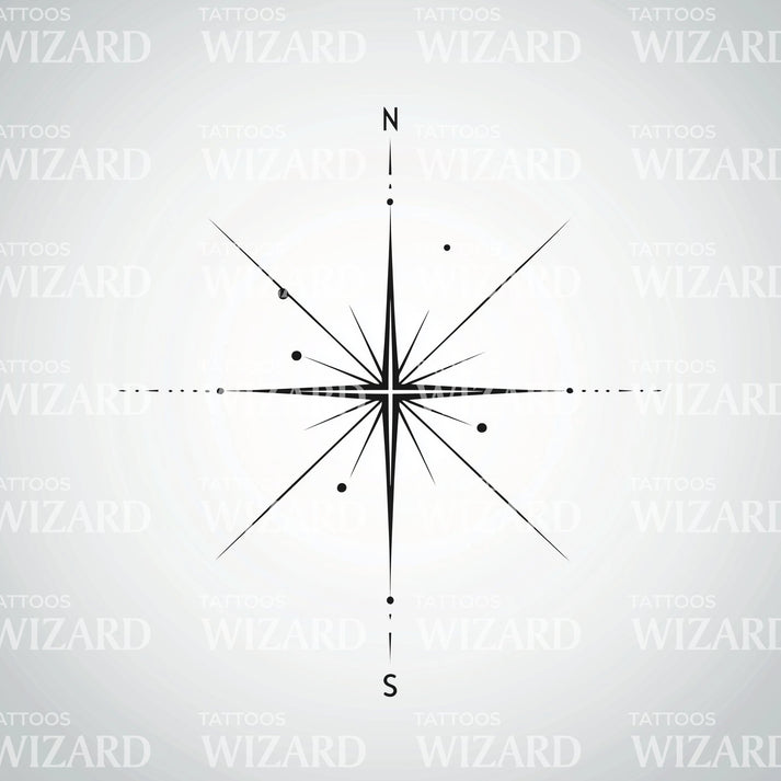 Minimalist Navigation Compass Tattoo Idea – Tattoos Wizard Designs