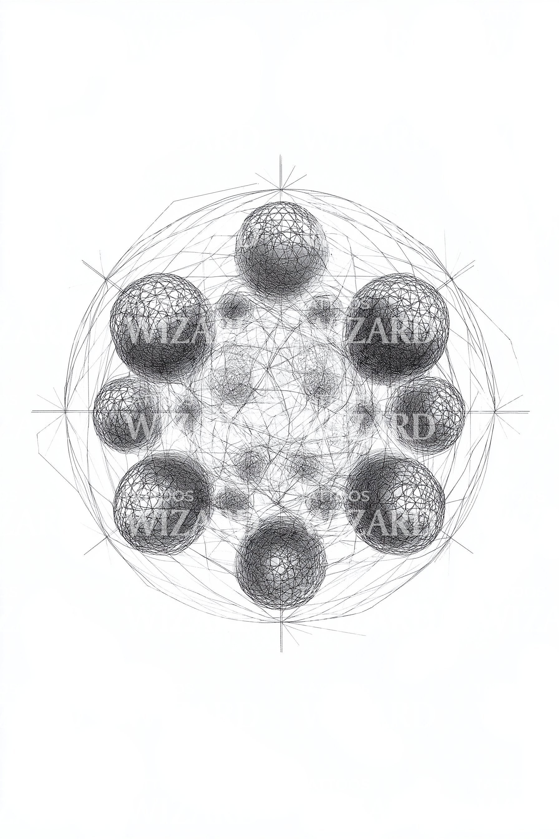 Molecular Orbit Sphere Tattoo Design – Tattoos Wizard Designs