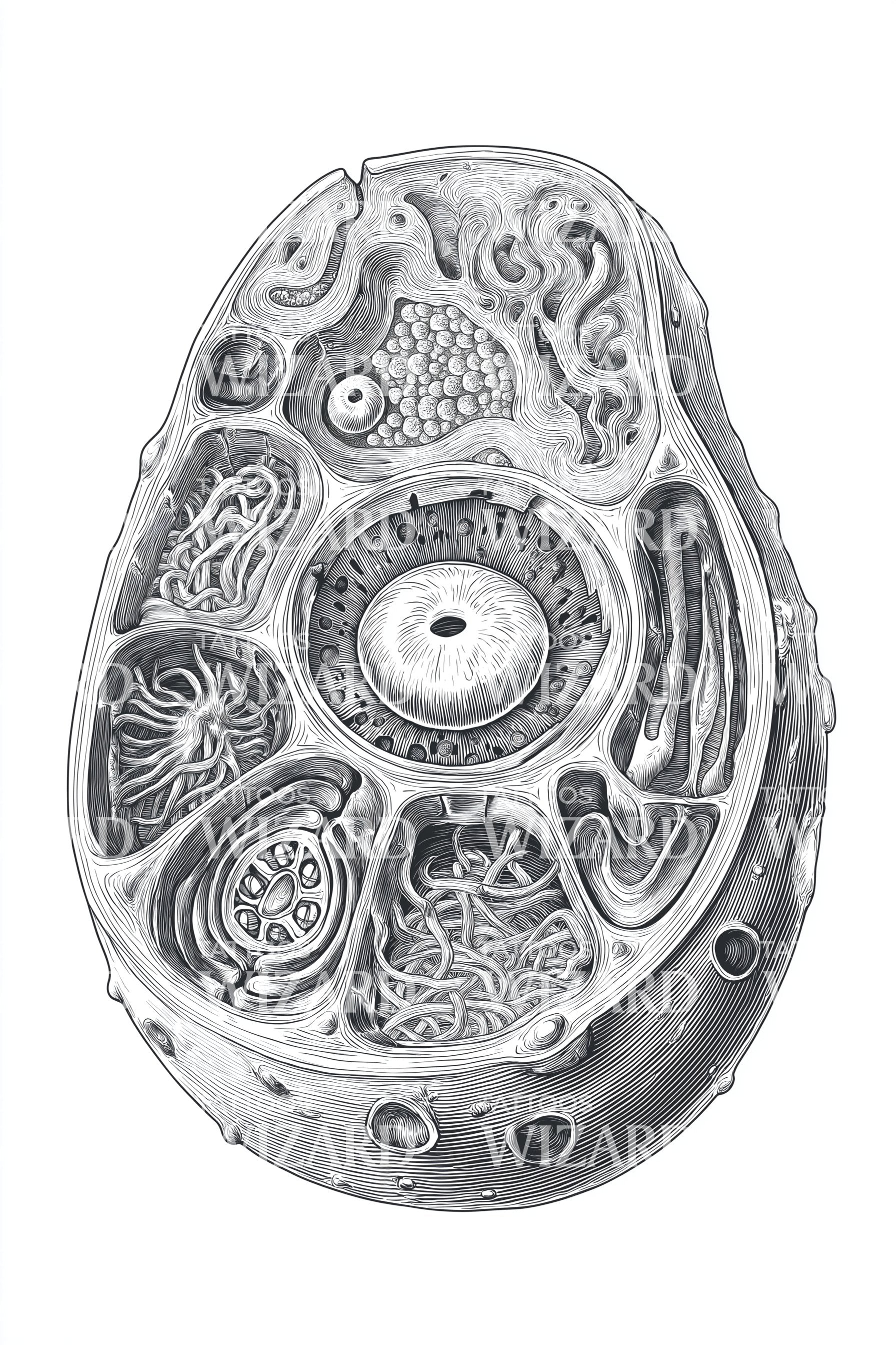 Monochrome Cell Micrograph Tattoo Design – Tattoos Wizard Designs