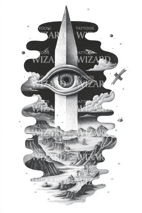 Monolith Eye Totem Tattoo Design – Tattoos Wizard Designs