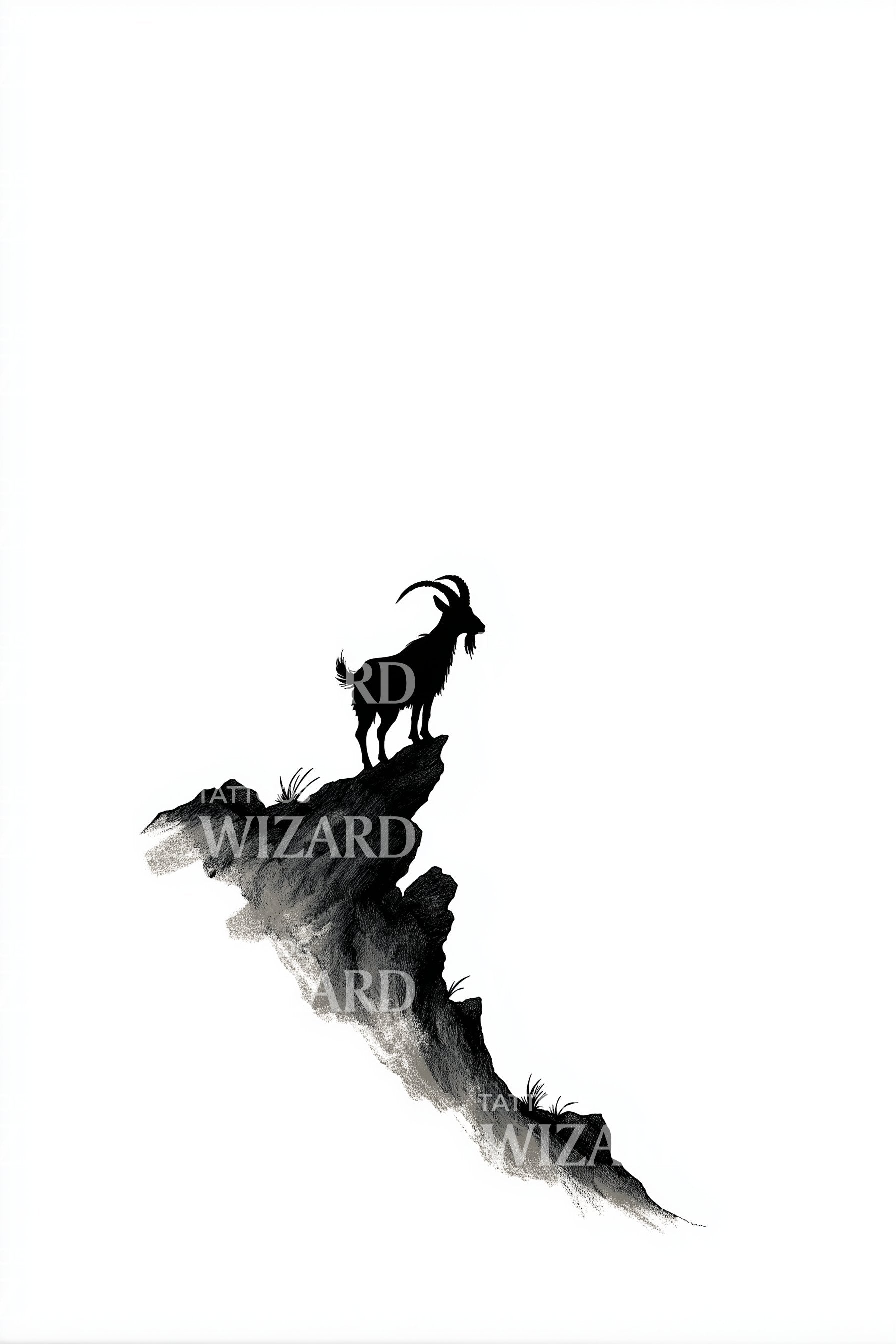 Mountain Goat Summit Tattoo Illustration – Tattoos Wizard Designs