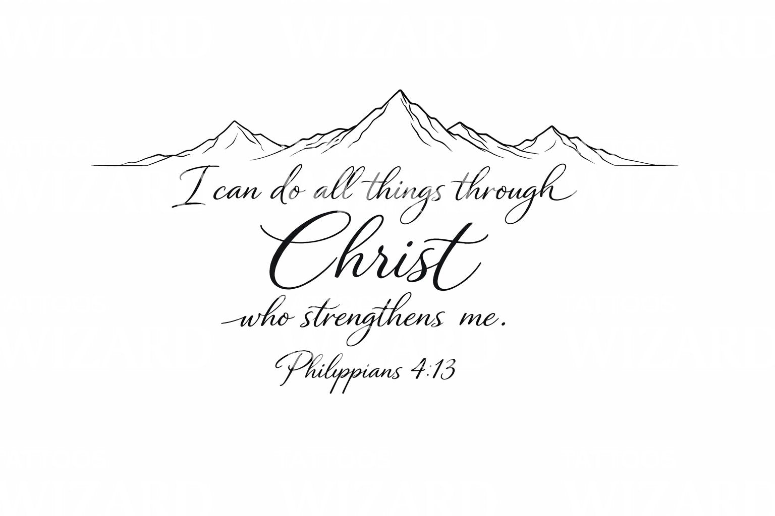 Mountain Horizon Verse Tattoo Design – Tattoos Wizard Designs