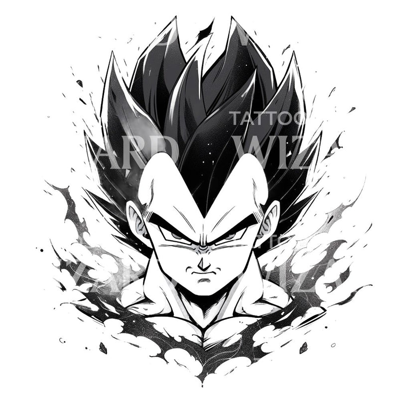 Vegeta (Dragon Ball) Tattoo Design – Tattoos Wizard Designs