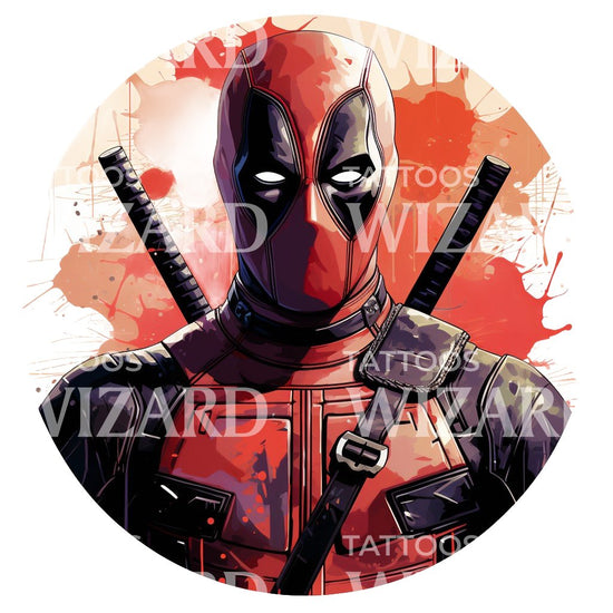Marvel Inspired Deadpool Tattoo Design – Tattoos Wizard Designs