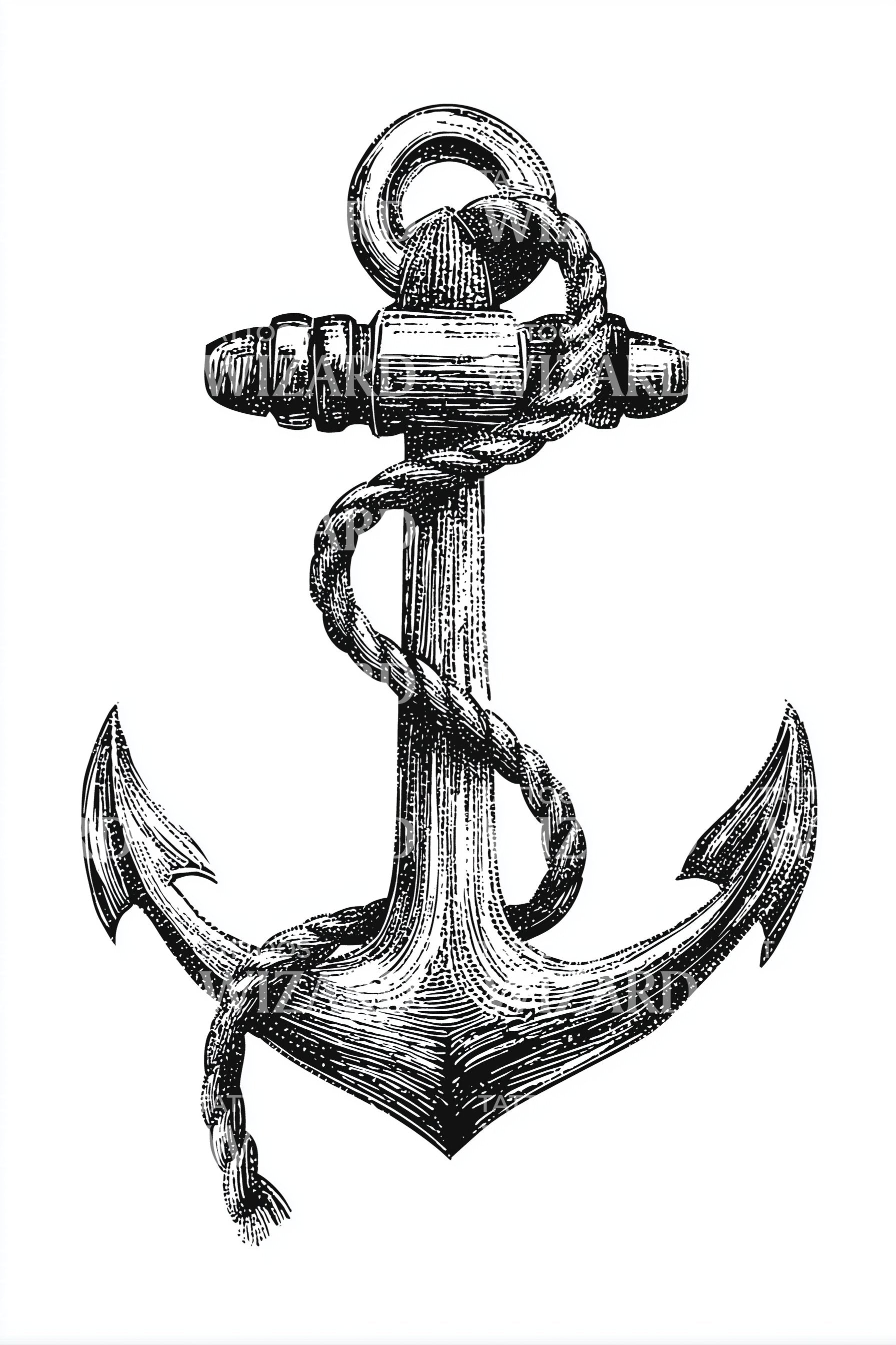 Nautical Anchor Sketch Tattoo Design – Tattoos Wizard Designs