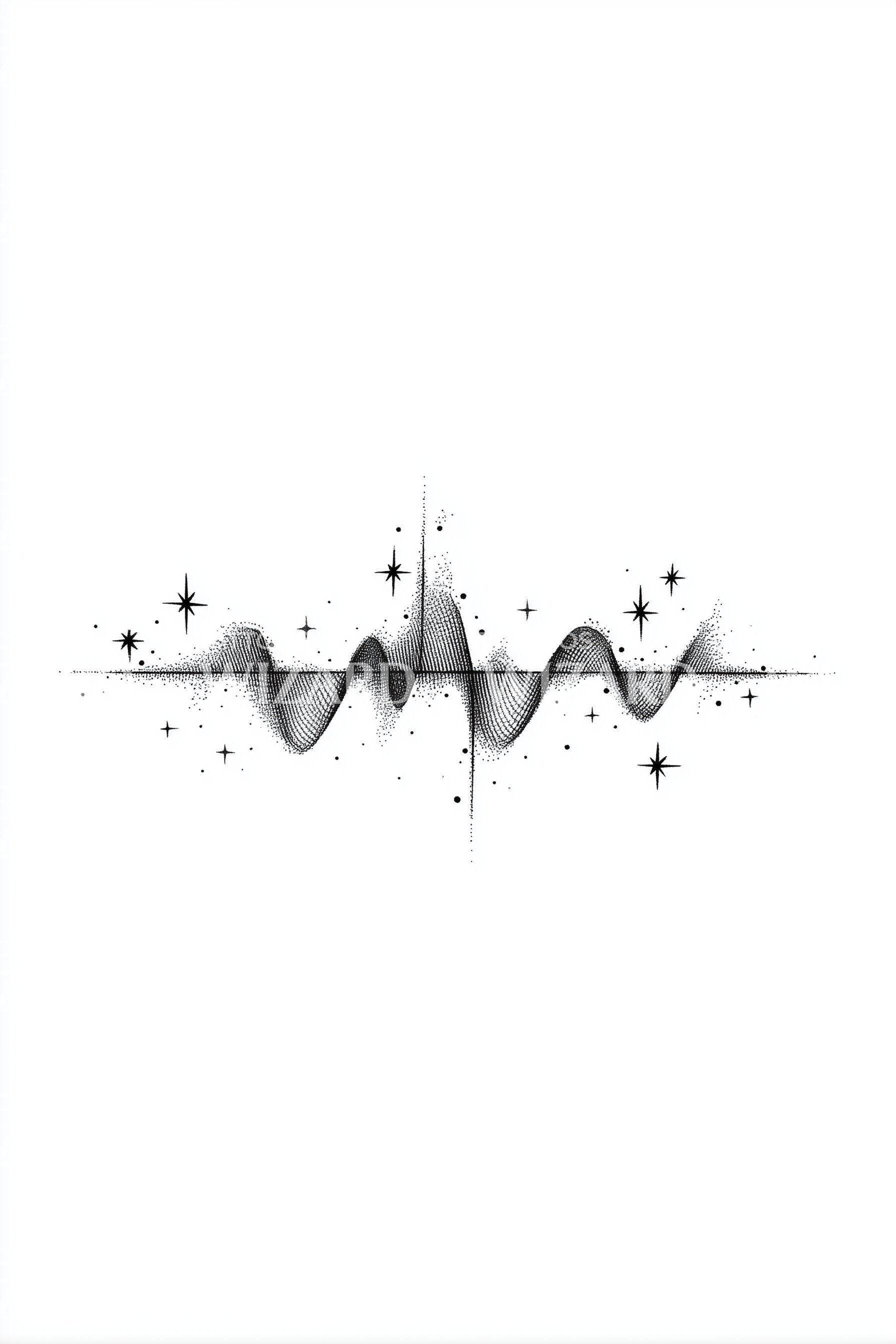 Nebula Soundwave Line Tattoo Design – Tattoos Wizard Designs