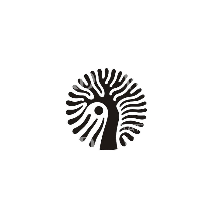 Flowy Tree Minimalist Tattoo Design – Tattoos Wizard Designs