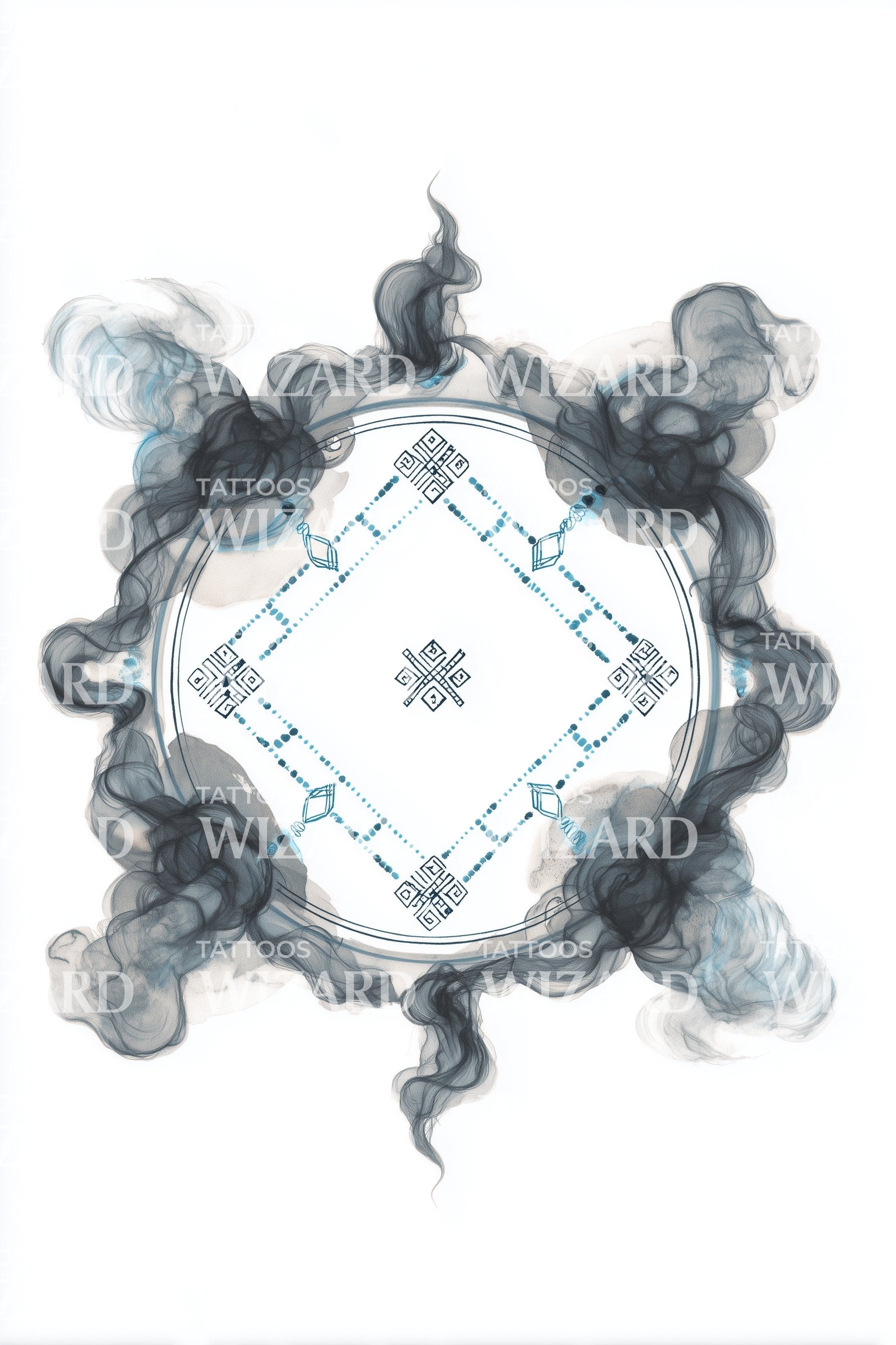 Ornate Alchemy Sigil Tattoo Illustration – Tattoos Wizard Designs