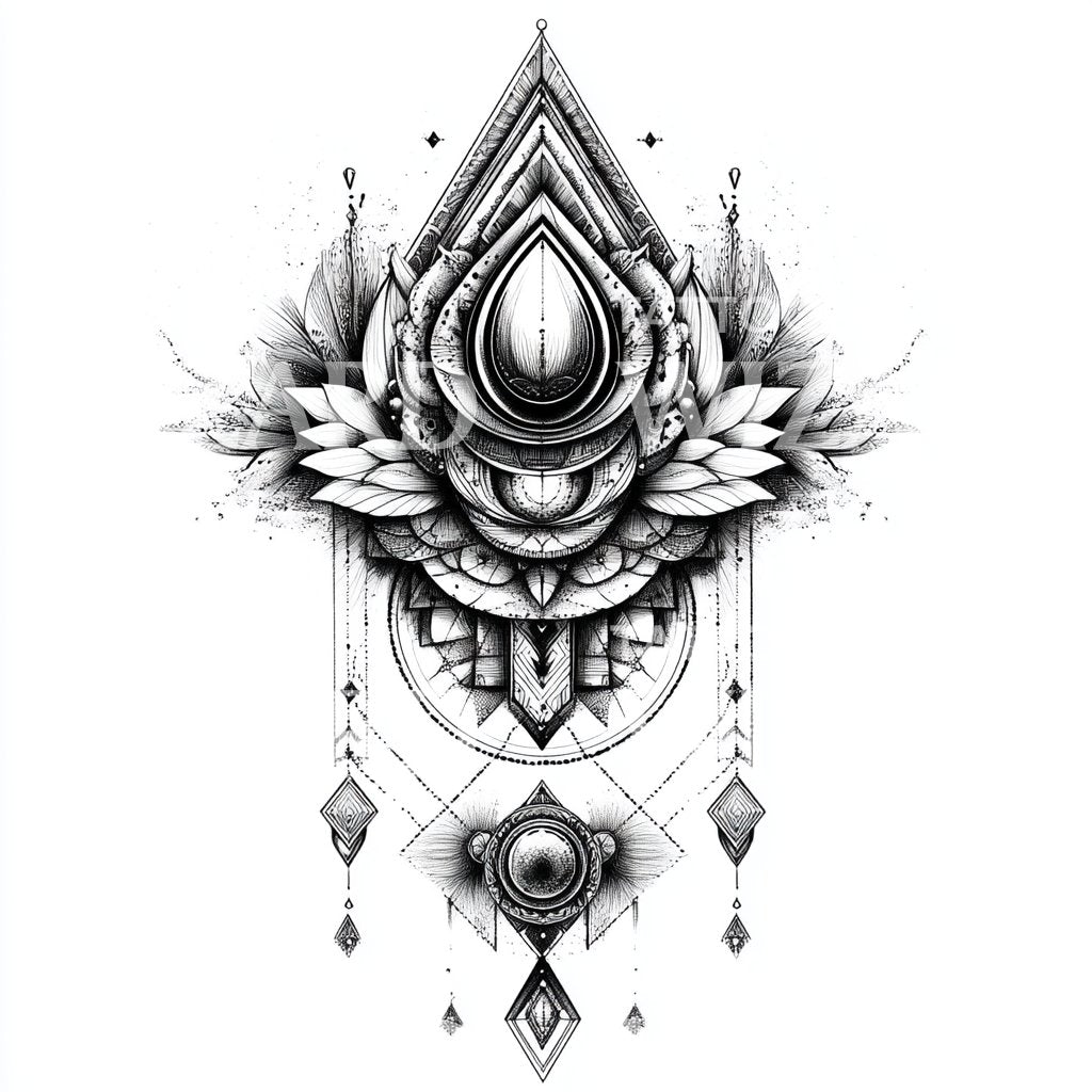 Ornate Medieval Geometric Tattoo Design – Tattoos Wizard Designs