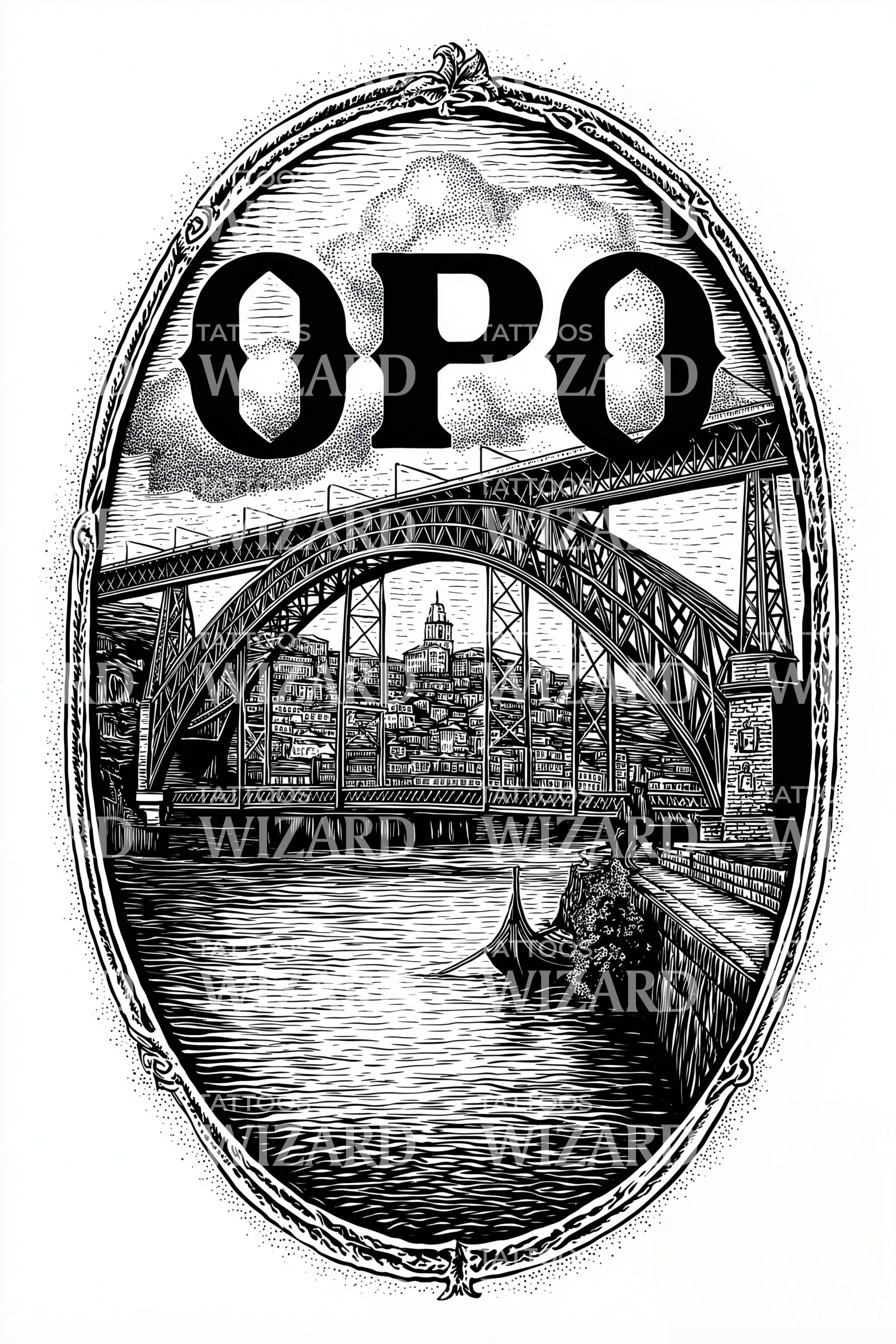 Porto Bridge OPO Tattoo Design – Tattoos Wizard Designs