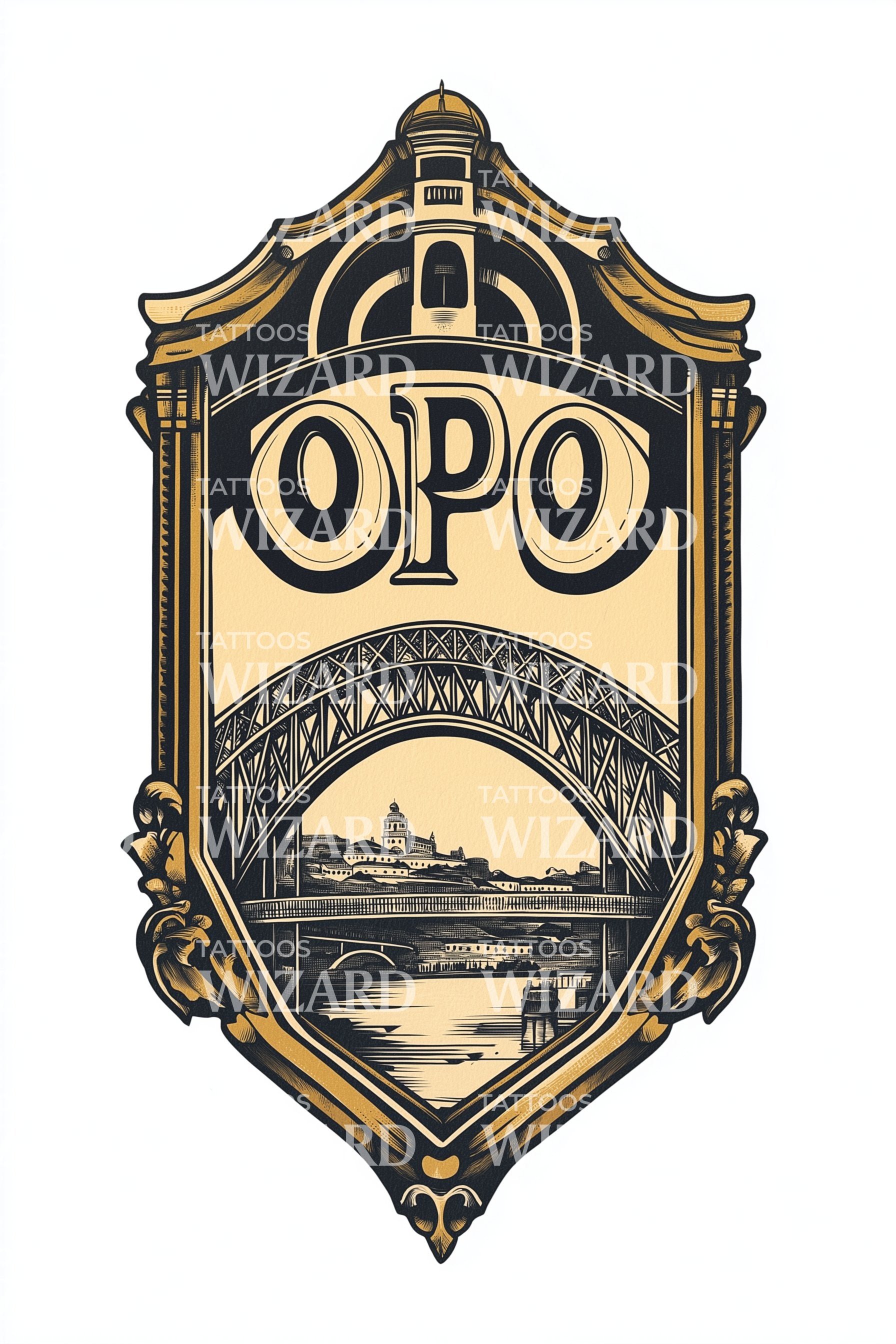 Porto OPO Heraldic Tattoo Design – Tattoos Wizard Designs