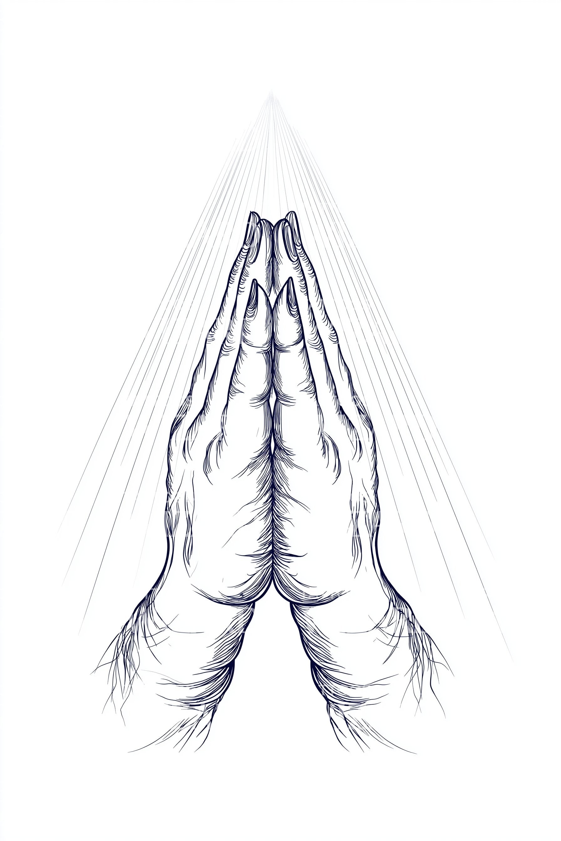 Praying Hands Rays Tattoo Design – Tattoos Wizard Designs