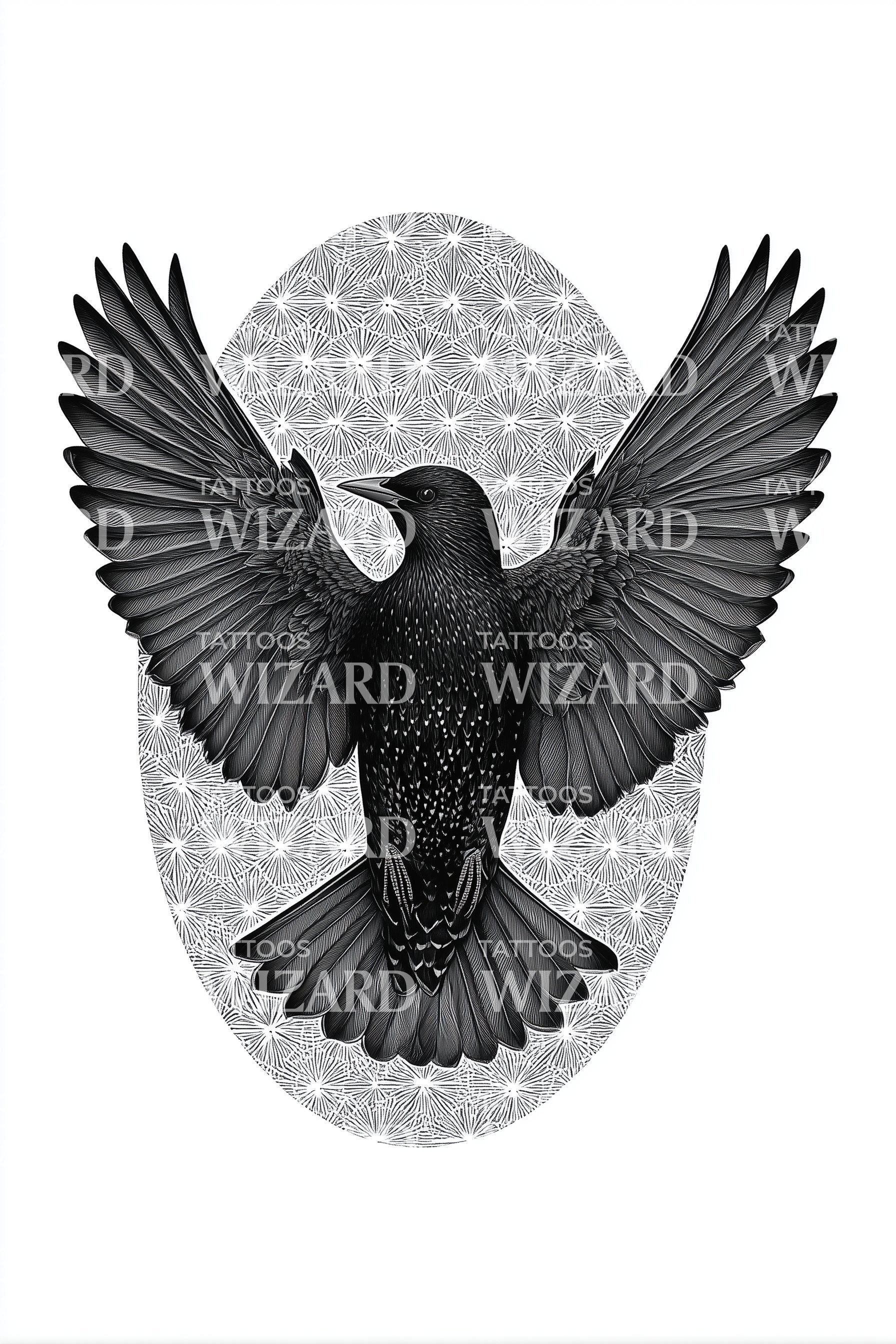 Raven Wings Eclipse Tattoo Design – Tattoos Wizard Designs