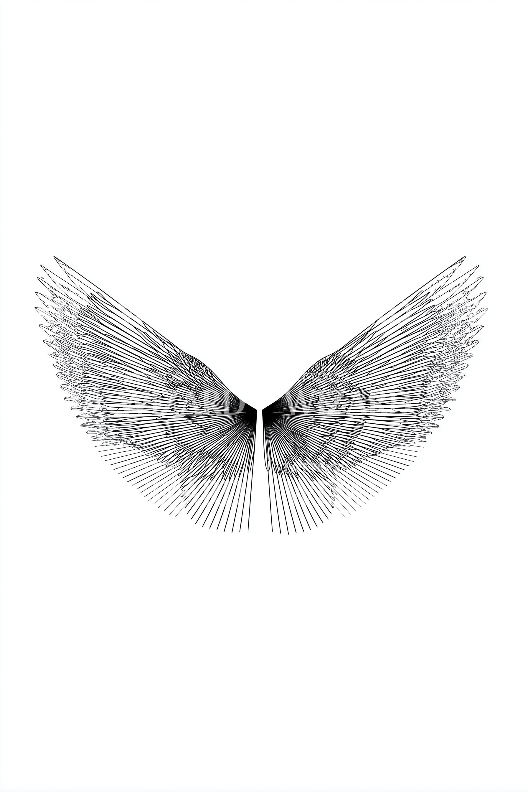 Realistic Angel Wings Tattoo Illustration – Tattoos Wizard Designs