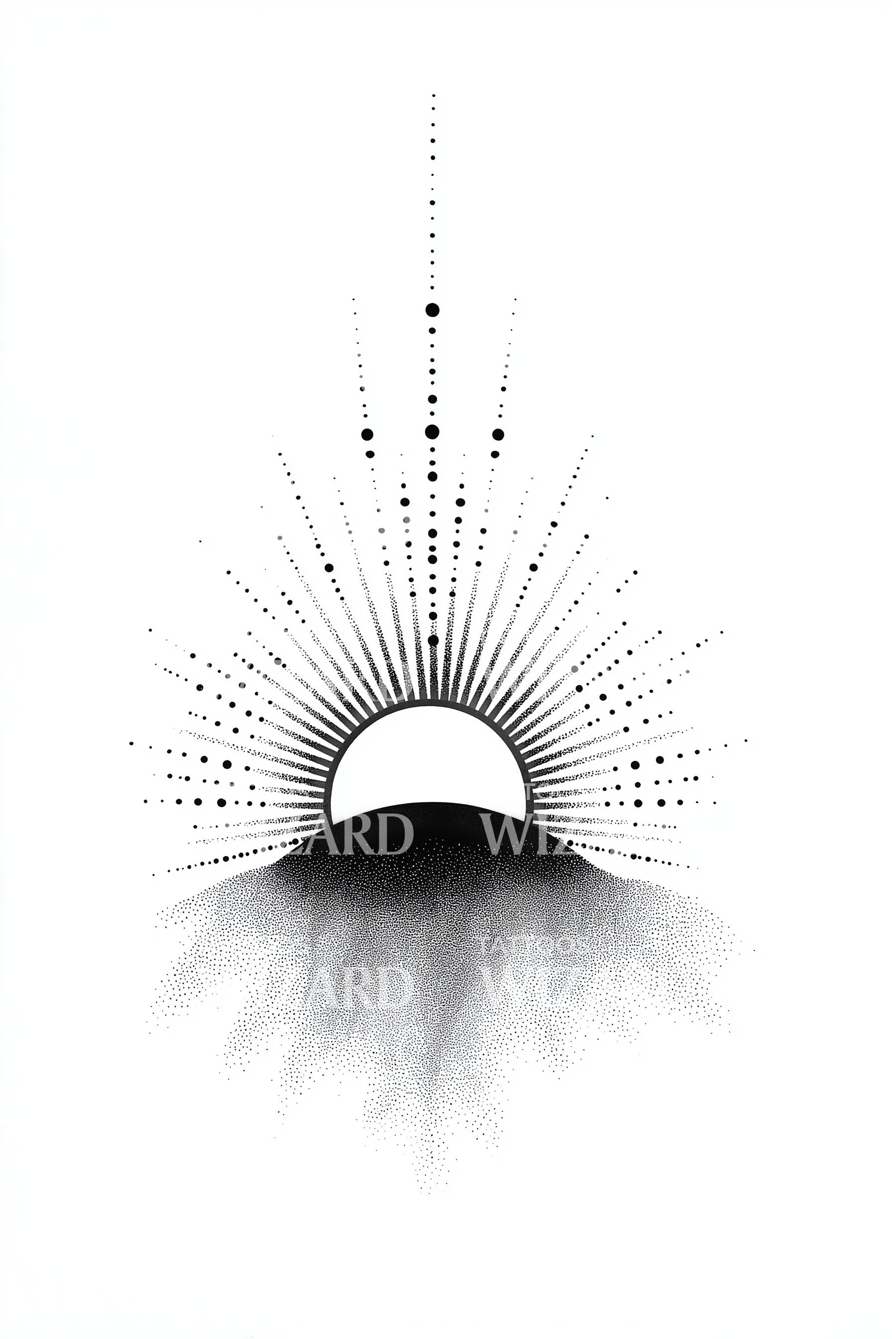 Rising Sun Dotburst Tattoo Design – Tattoos Wizard Designs