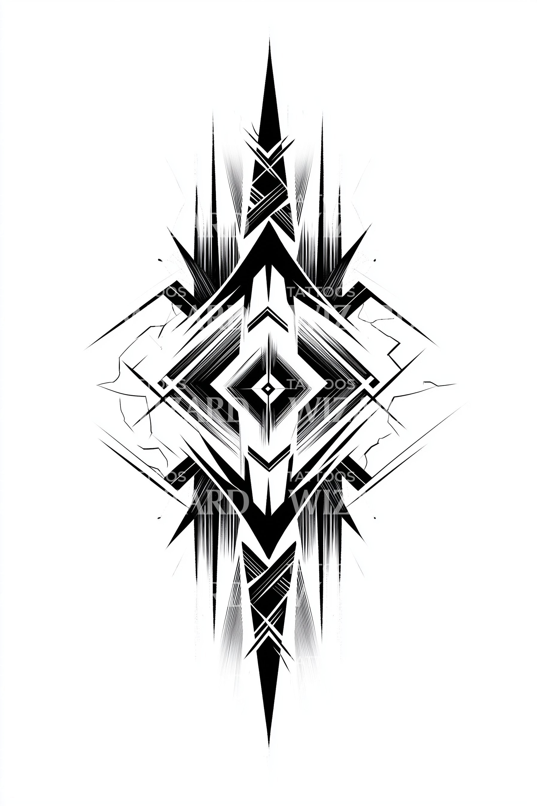 Sacred Diamond Burst Tattoo Design – Tattoos Wizard Designs