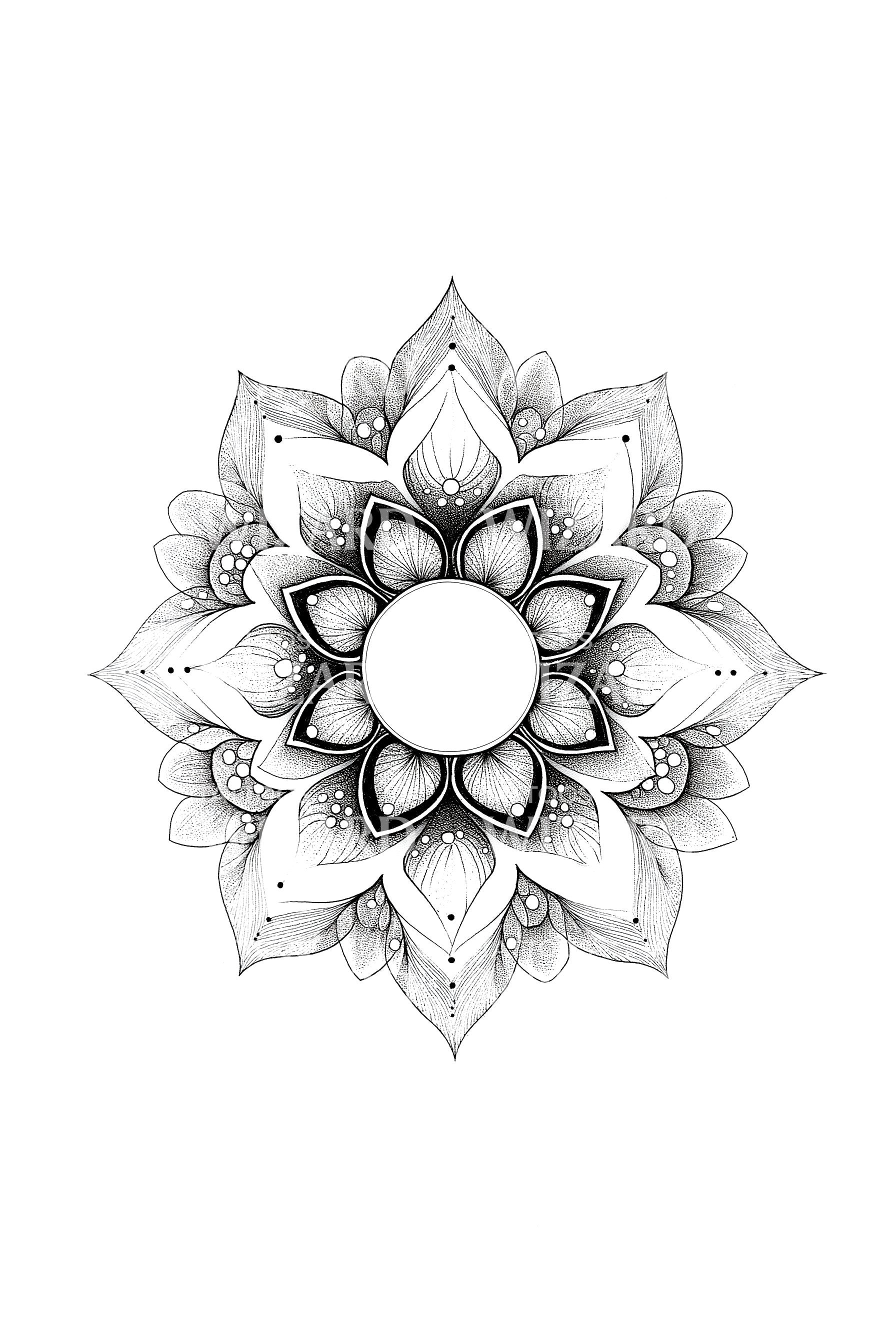 Sacred Flower Mandala Tattoo Design – Tattoos Wizard Designs