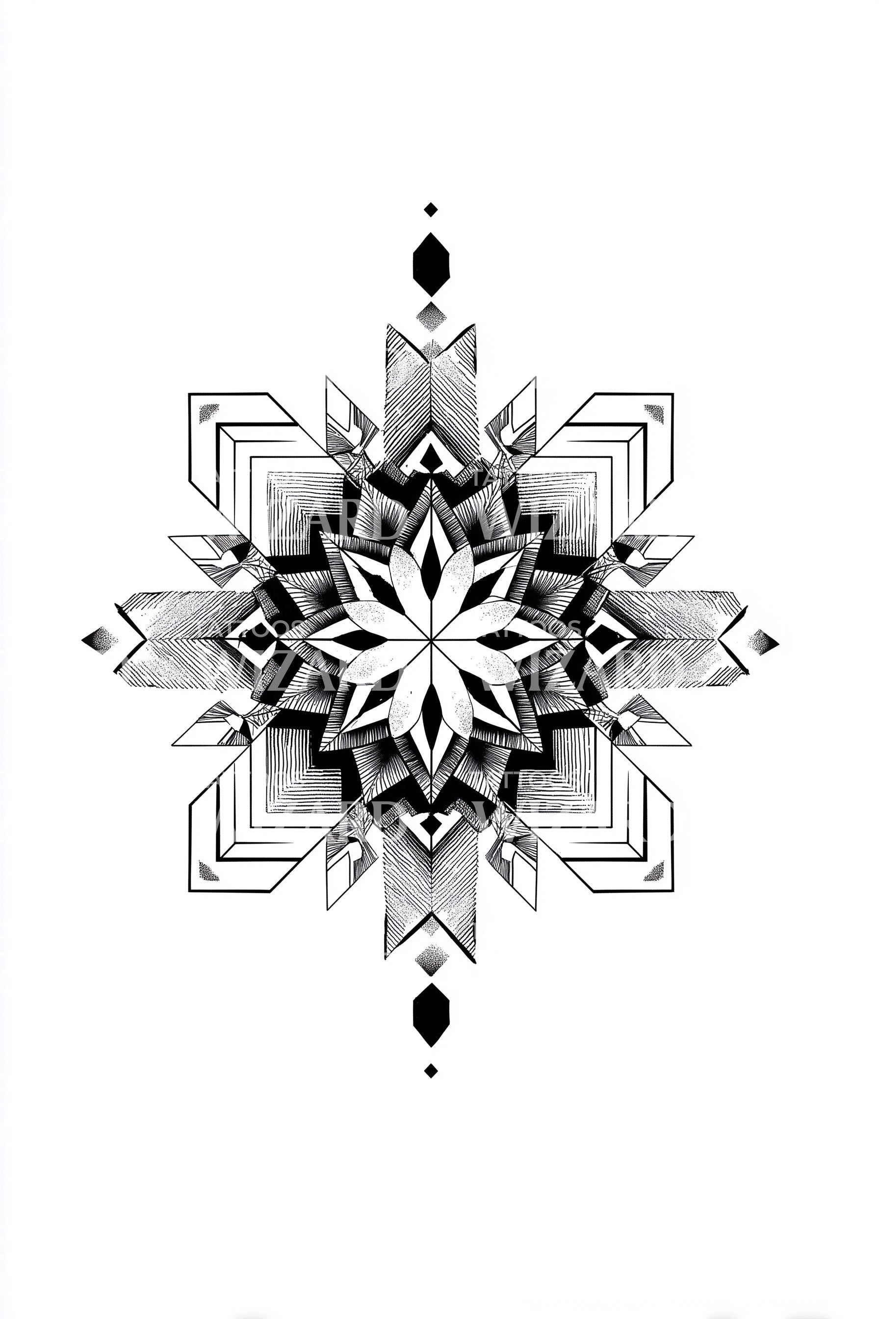 Sacred Winter Mandala Tattoo Design – Tattoos Wizard Designs