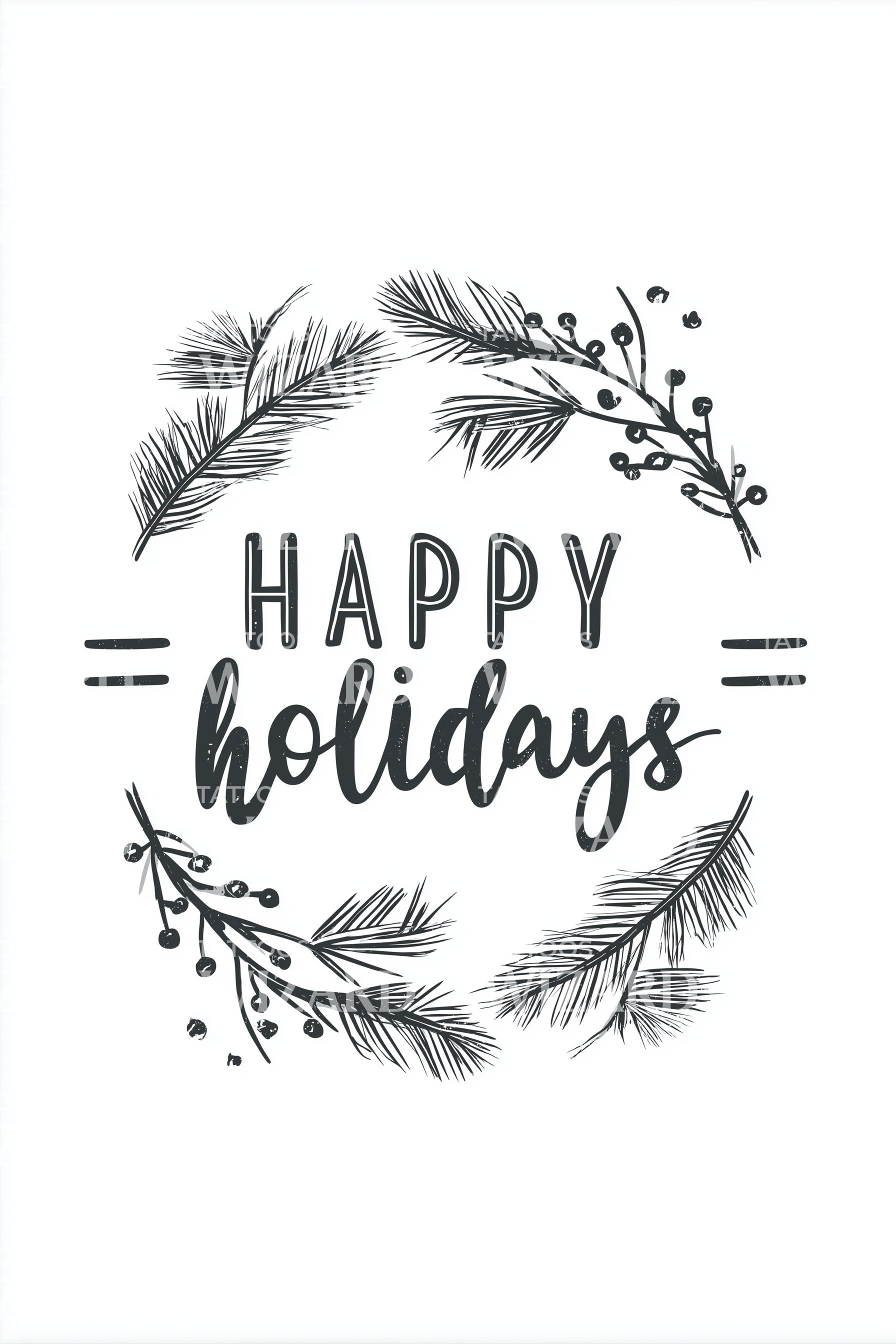 Script Holidays Tattoo Idea – Tattoos Wizard Designs