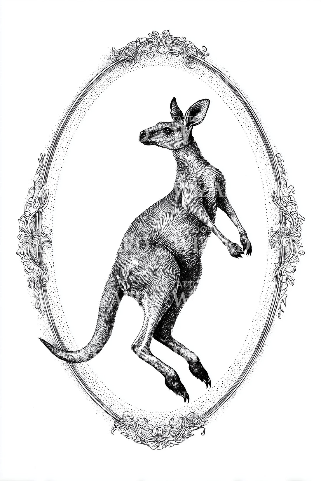 Shadow Kangaroo Cameo Tattoo Design – Tattoos Wizard Designs