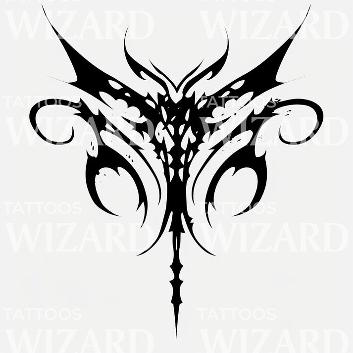 Sharp Tribal Wings with Aggressive Symmetry Tattoo Design – Tattoos ...
