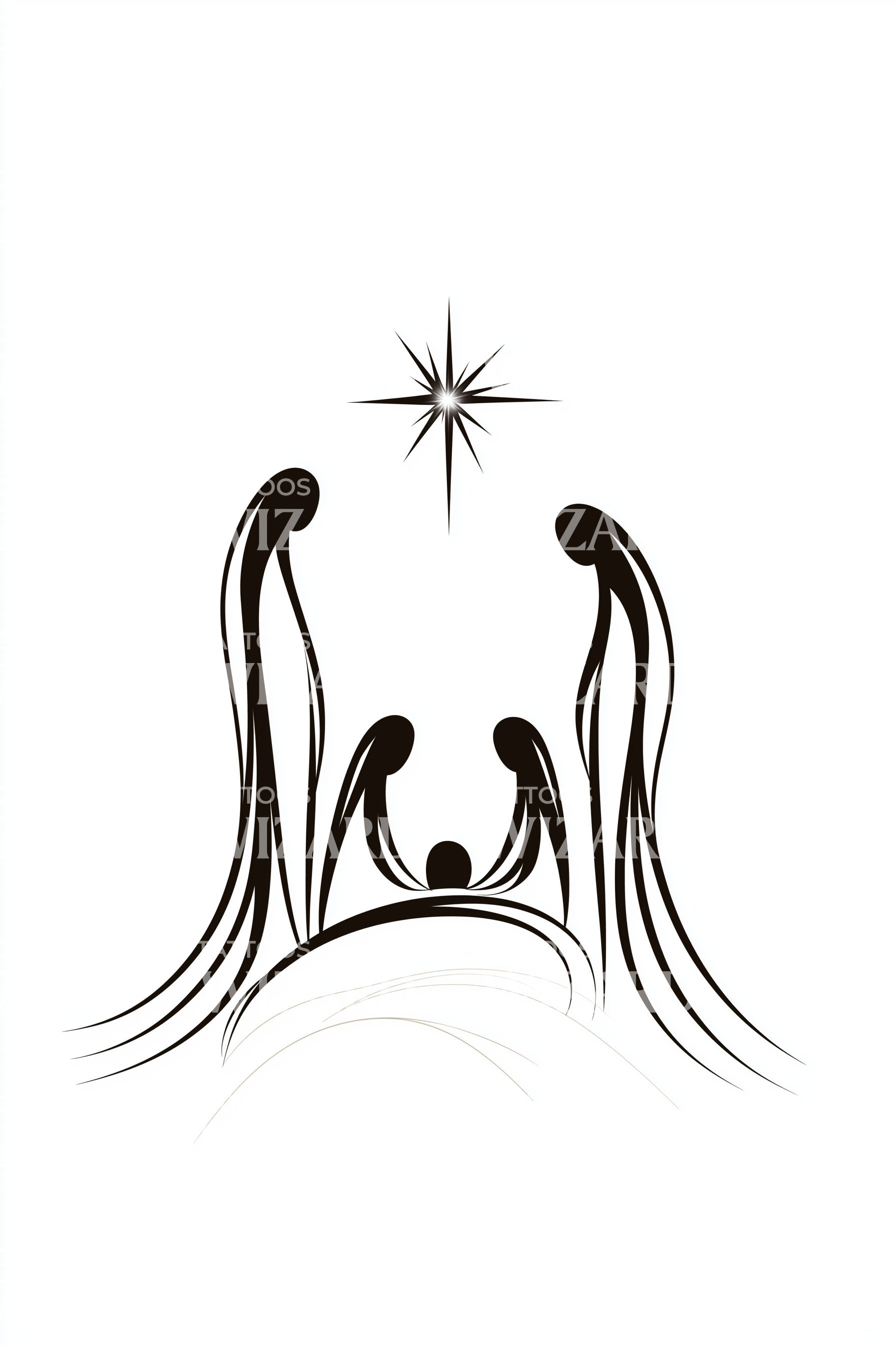 Silhouette Manger Star Tattoo Design – Tattoos Wizard Designs