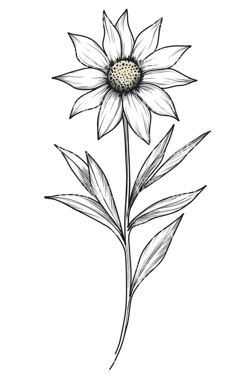 Simple Daisy Flower Tattoo Design – Tattoos Wizard Designs