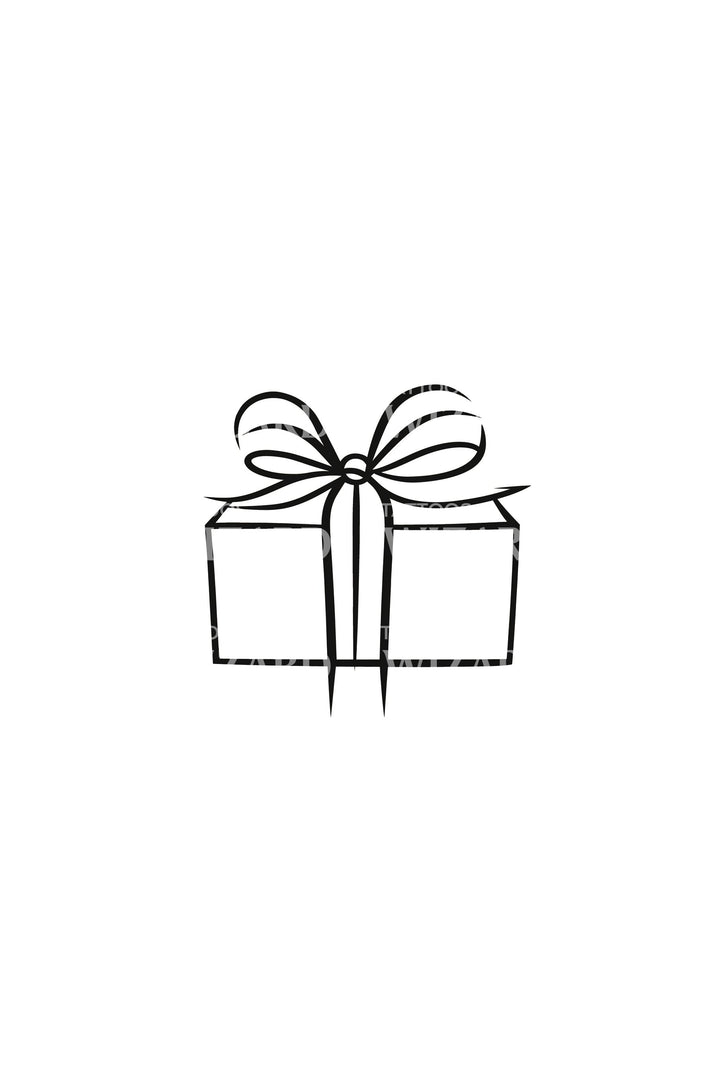 Simple Gift Box Tattoo Idea – Tattoos Wizard Designs