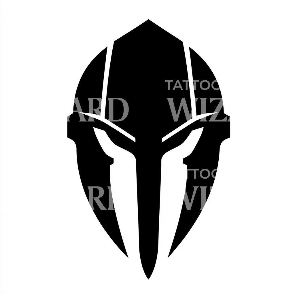 Simple Spartan Helmet Tattoo Design – Tattoos Wizard Designs