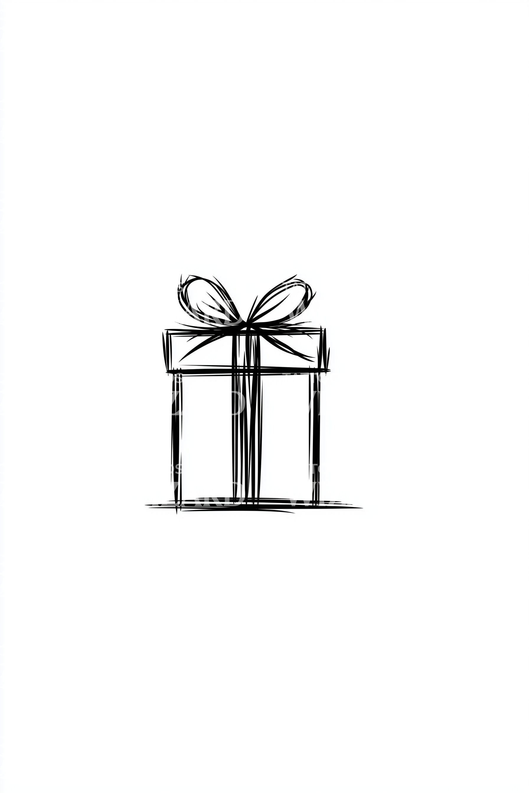 Slim Ribboned Present Tattoo Idea – Tattoos Wizard Designs