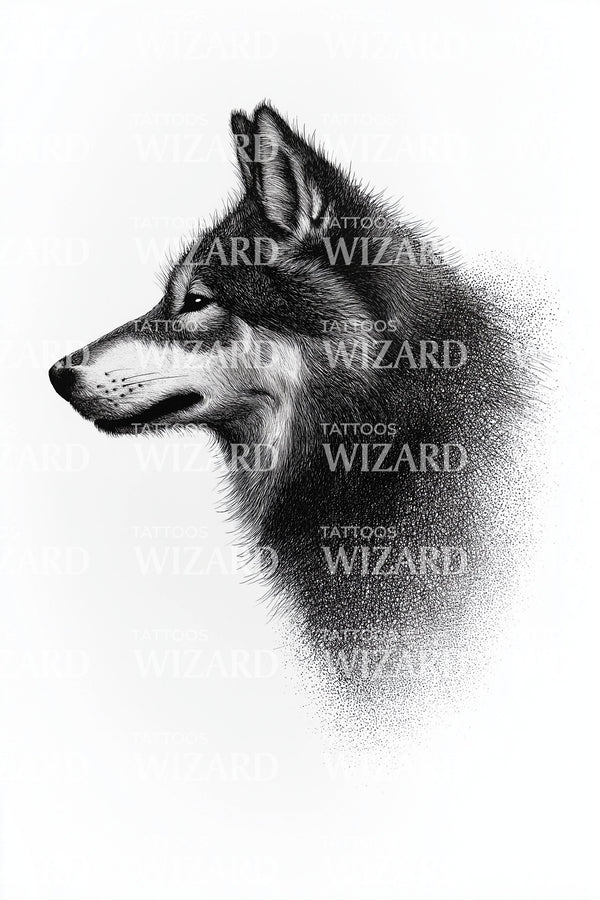 Smoky Wolf Silhouette Tattoo Design – Tattoos Wizard Designs