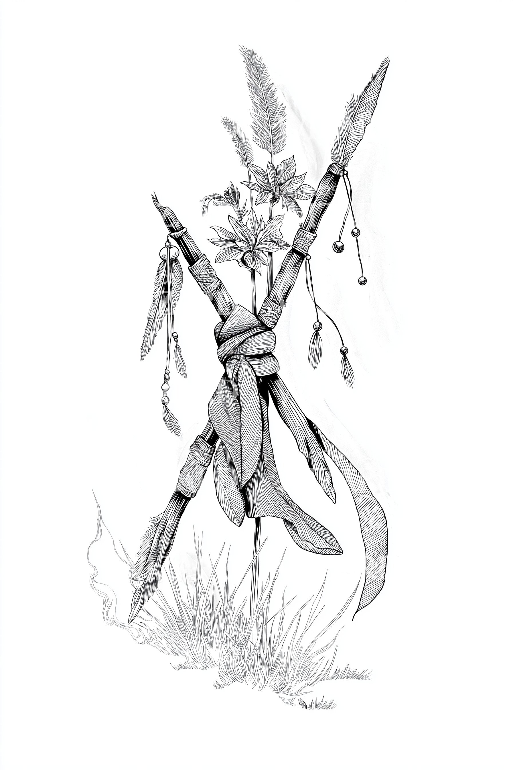 Spirit Campfire Tripod Tattoo Design – Tattoos Wizard Designs