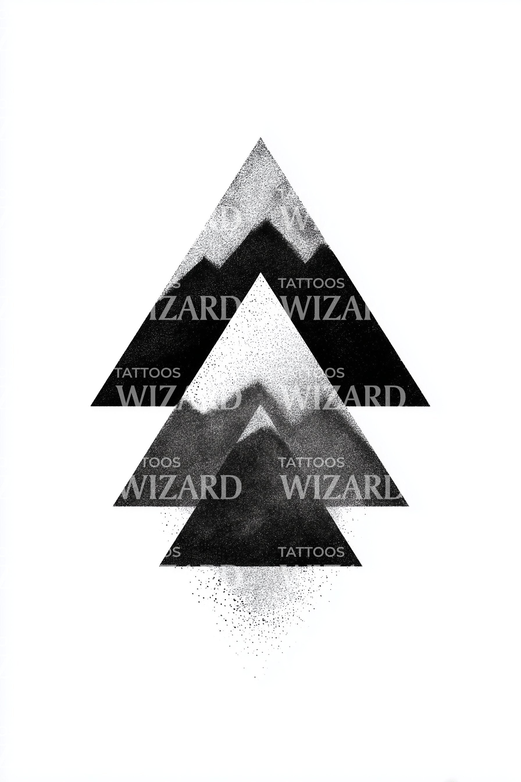 Stacked Mountain Triangles Tattoo Design – Tattoos Wizard Designs