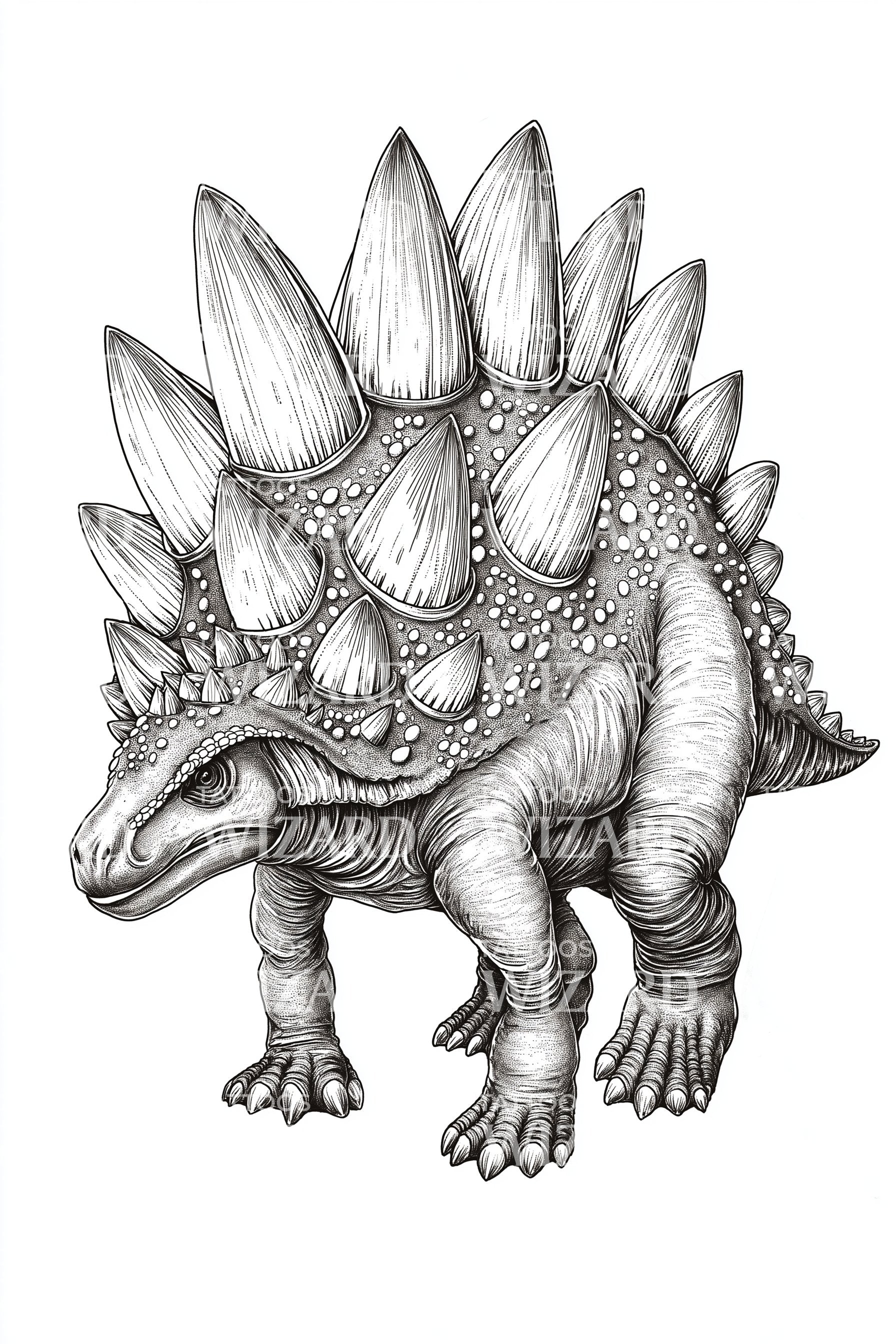 Stegosaurus Plateback Tattoo Design – Tattoos Wizard Designs